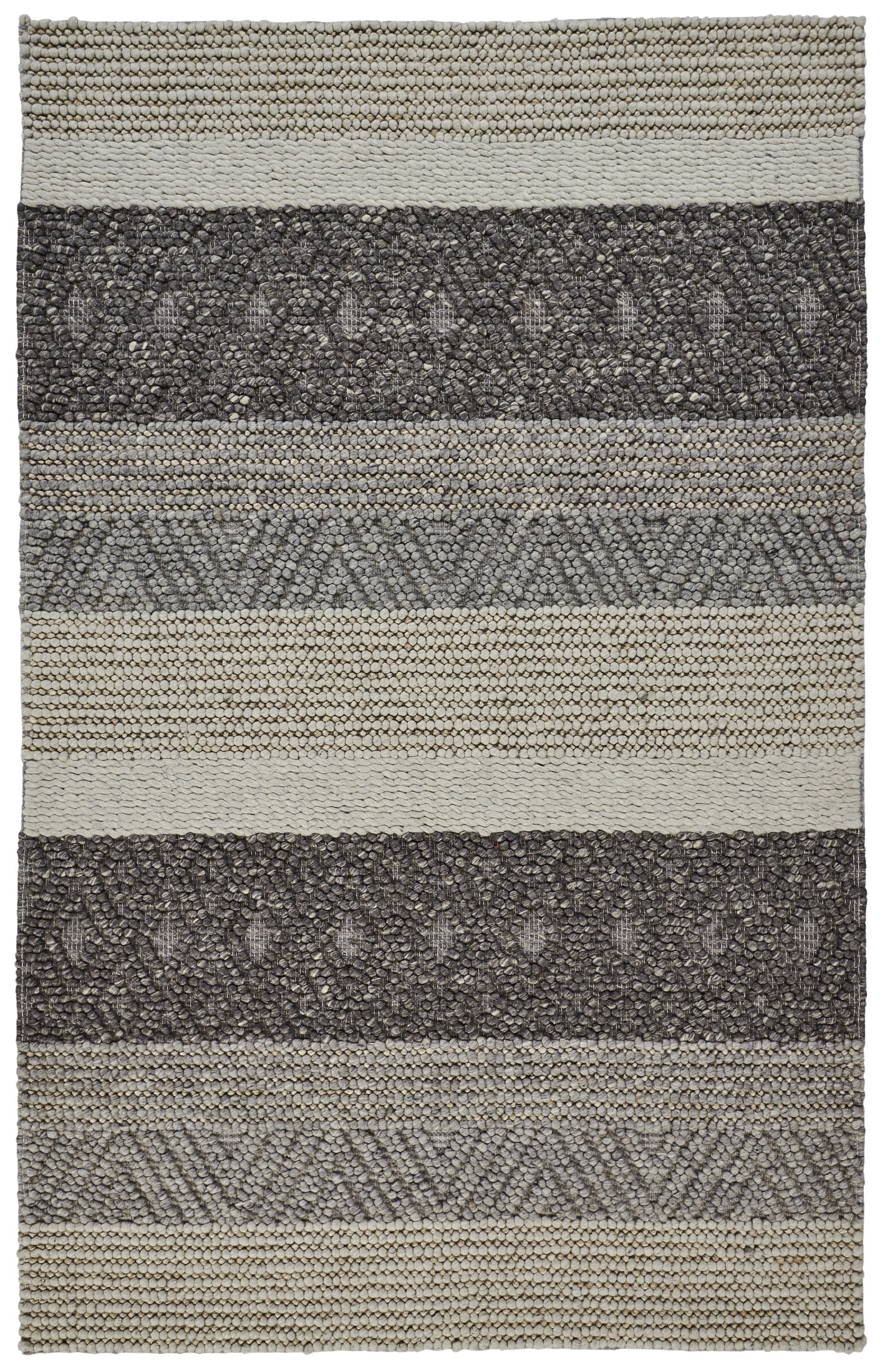 Feizy Berkeley Transitional Stripes, Gray/Taupe/Tan, 2' x 3' Accent Rug ...