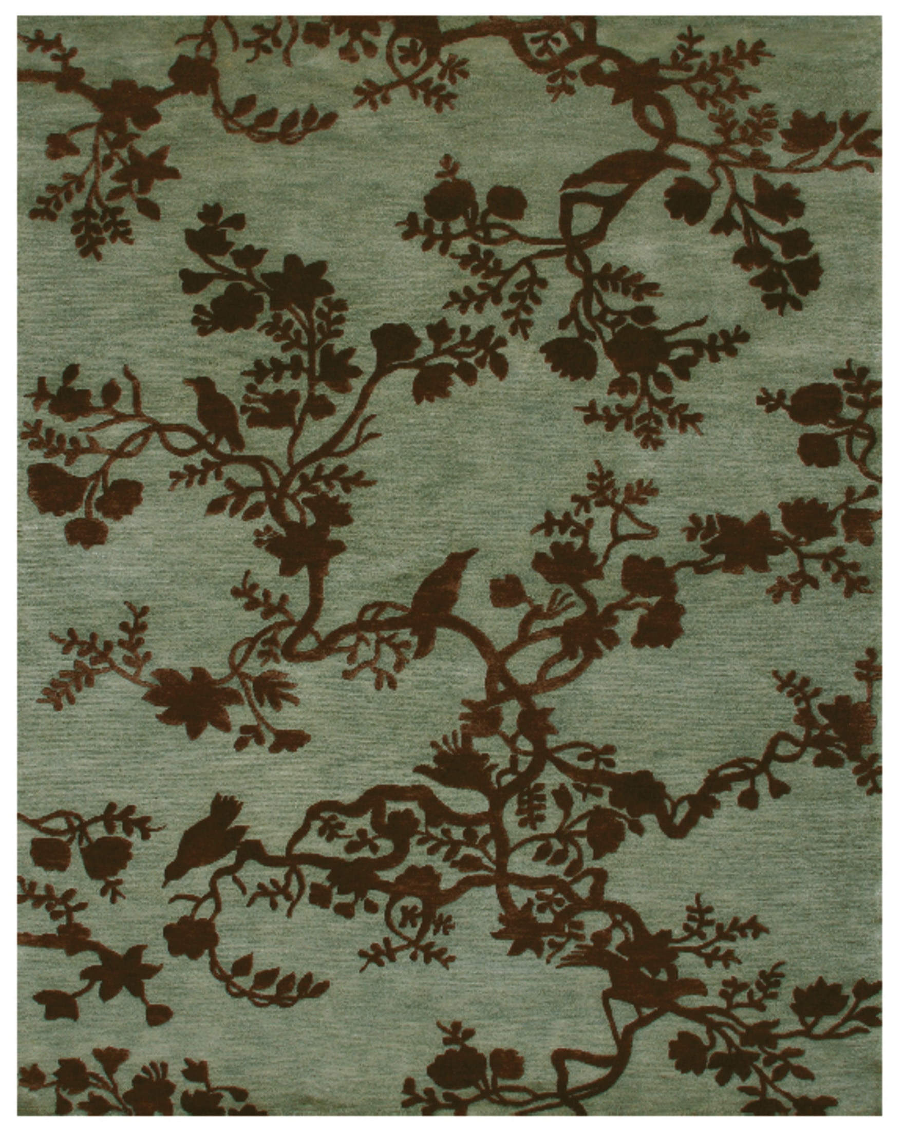 Feizy Bodhi Transitional Floral & Botanical, Green/Blue/Brown, 5'6" x 8 ...