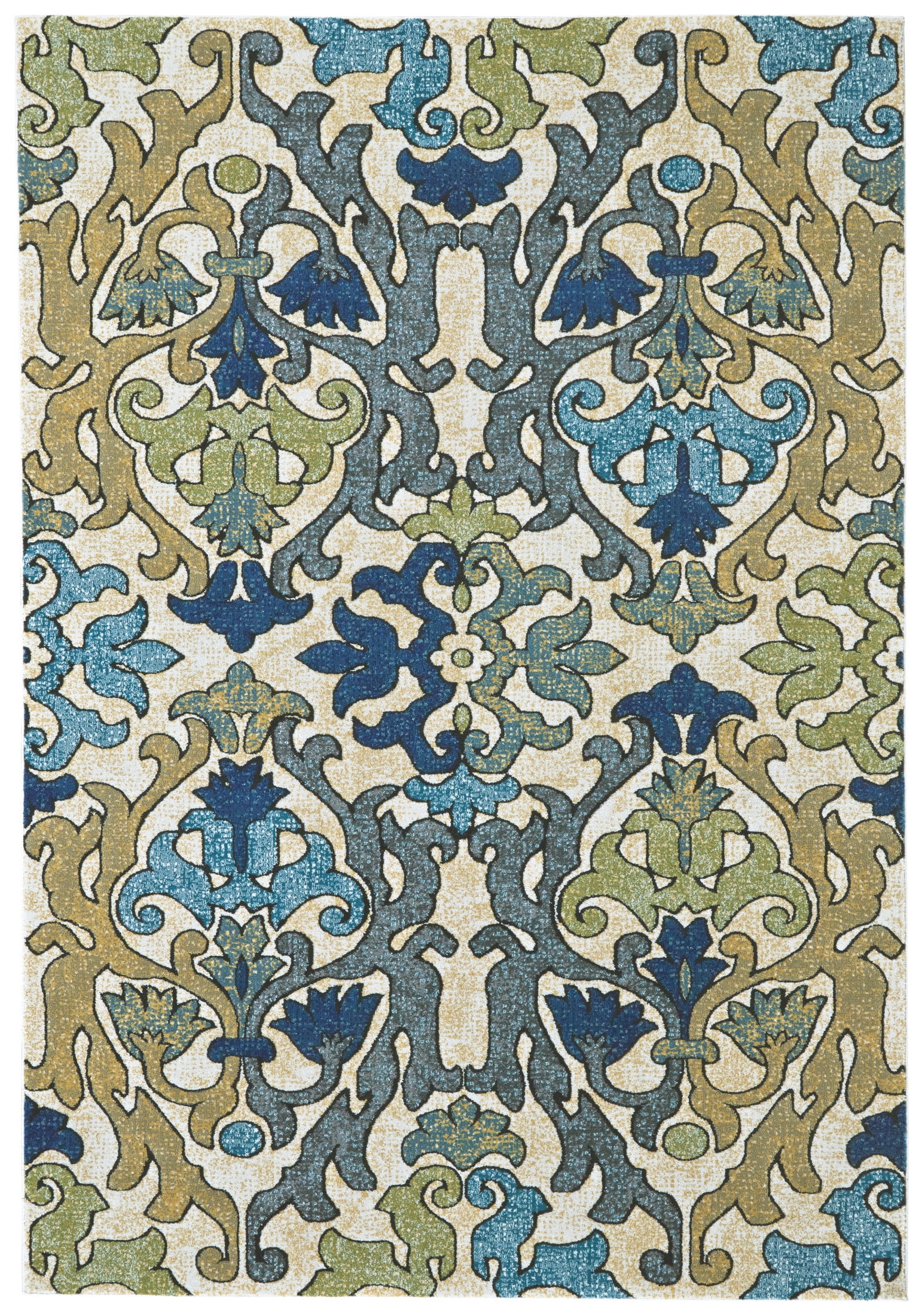 Feizy Brixton Modern Floral & Botanical, Gray/Green/Tan, 6'7" x 9'6 ...