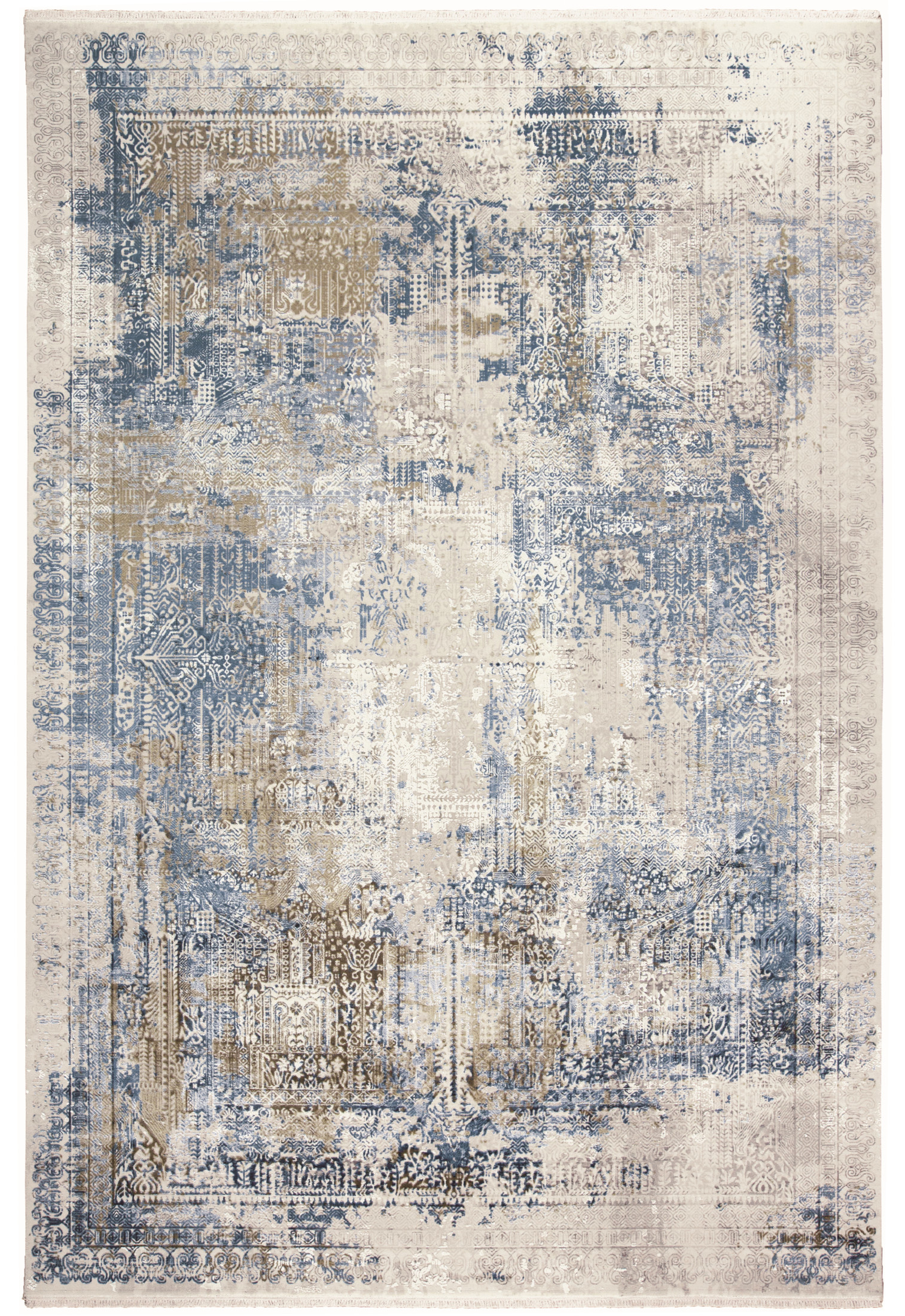 Feizy Cadiz Modern Abstract, Blue/Gray/Gold, 13' x 20' Area Rug Sheen ...