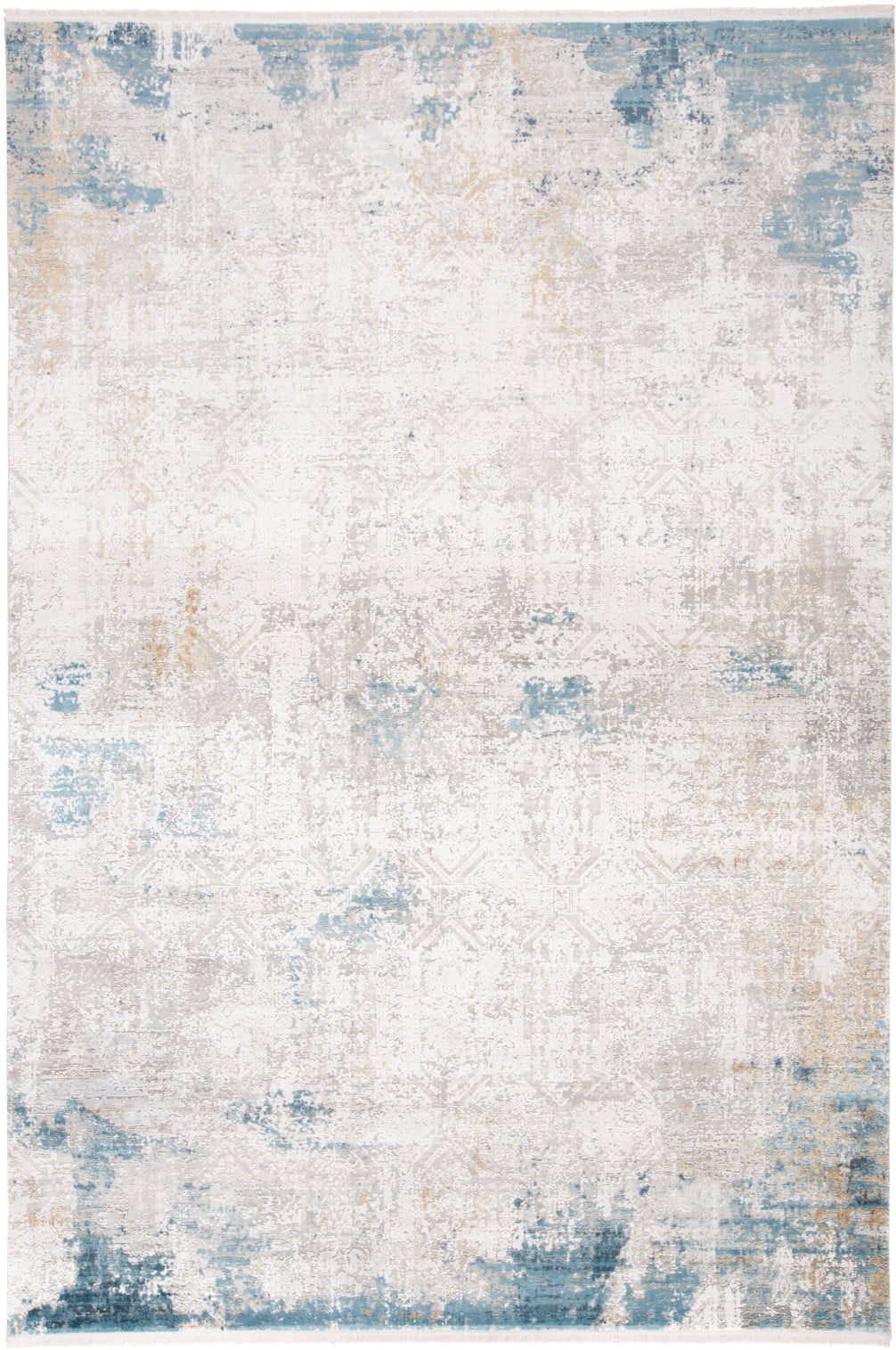Feizy Cadiz Modern Abstract, Ivory/Blue/Gold, 2'2" x 3'2" Accent Rug ...