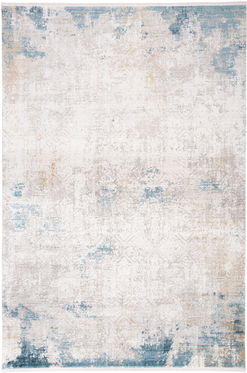 Feizy Cadiz Modern Abstract, Ivory/Blue/Gold, 6'6" x 9'6" Area Rug ...