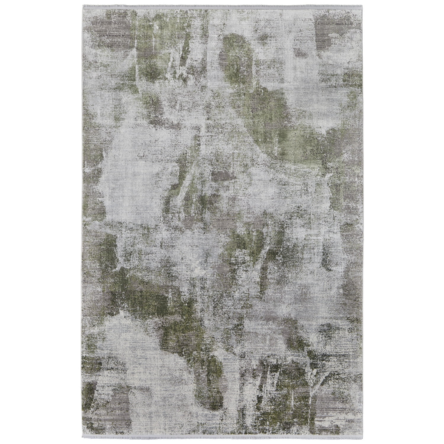 Feizy Cadiz Modern Ikat, Gray/Green/Silver, 7'9" x 11' Area Rug Sheen ...