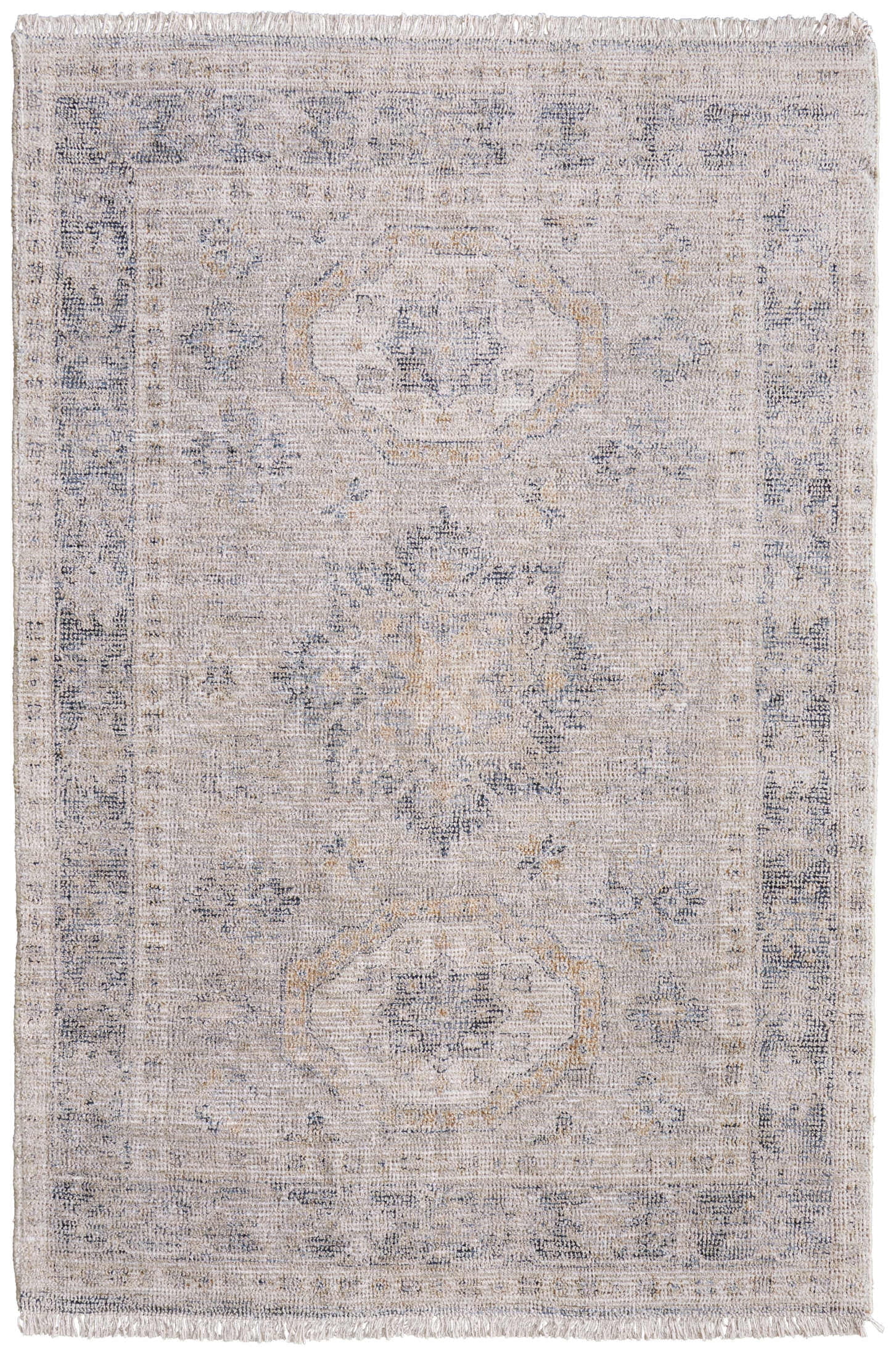 Feizy Caldwell Transitional Medallion, Tan/Gray/Gold, 7'6" x 9'6" Area ...