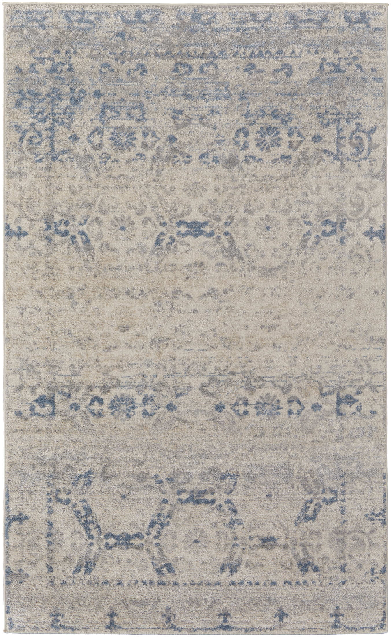 Feizy Camellia Transitional Bordered, Blue/Ivory, 8' x 10' Area Rug ...