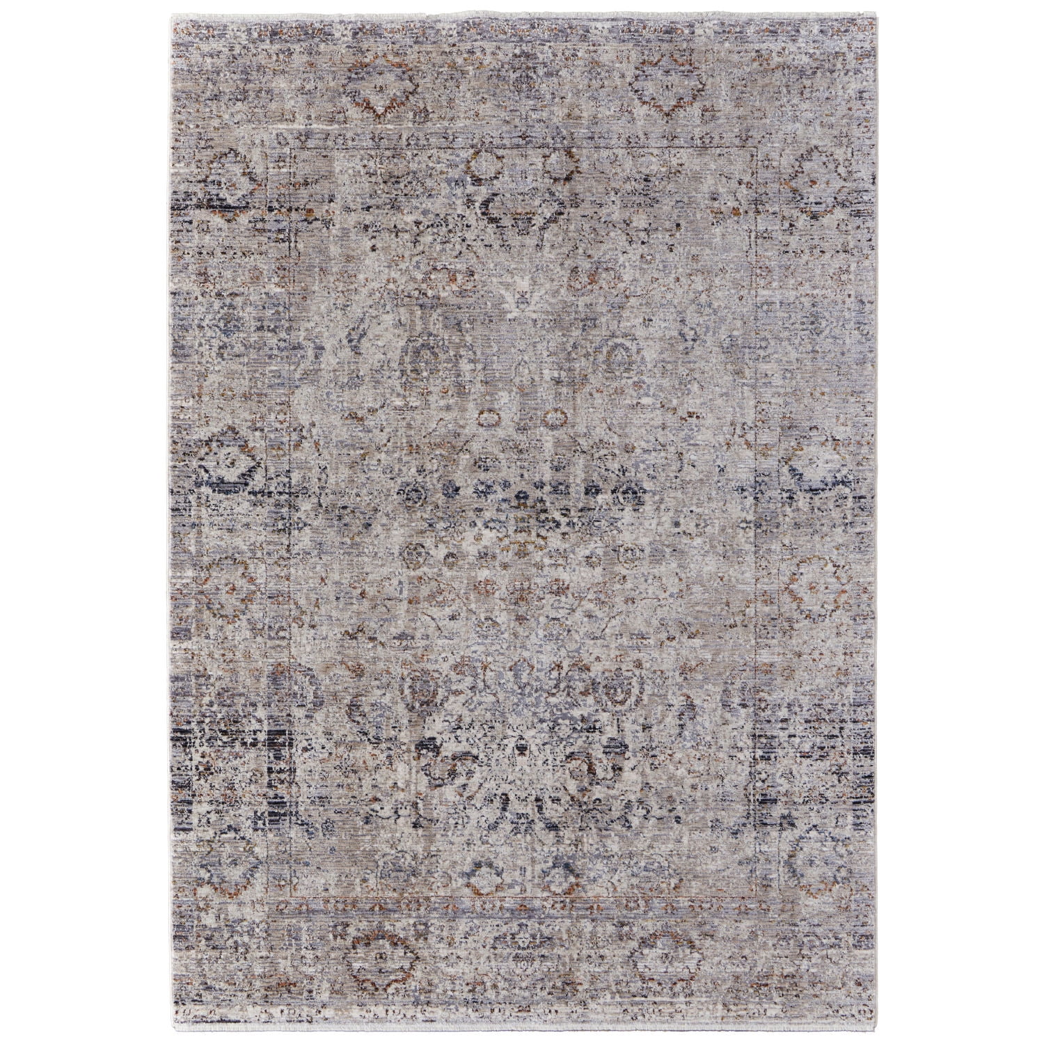 Feizy Caprio Transitional Distressed, Taupe/Ivory/Gray, 3'9" x 5'9 ...