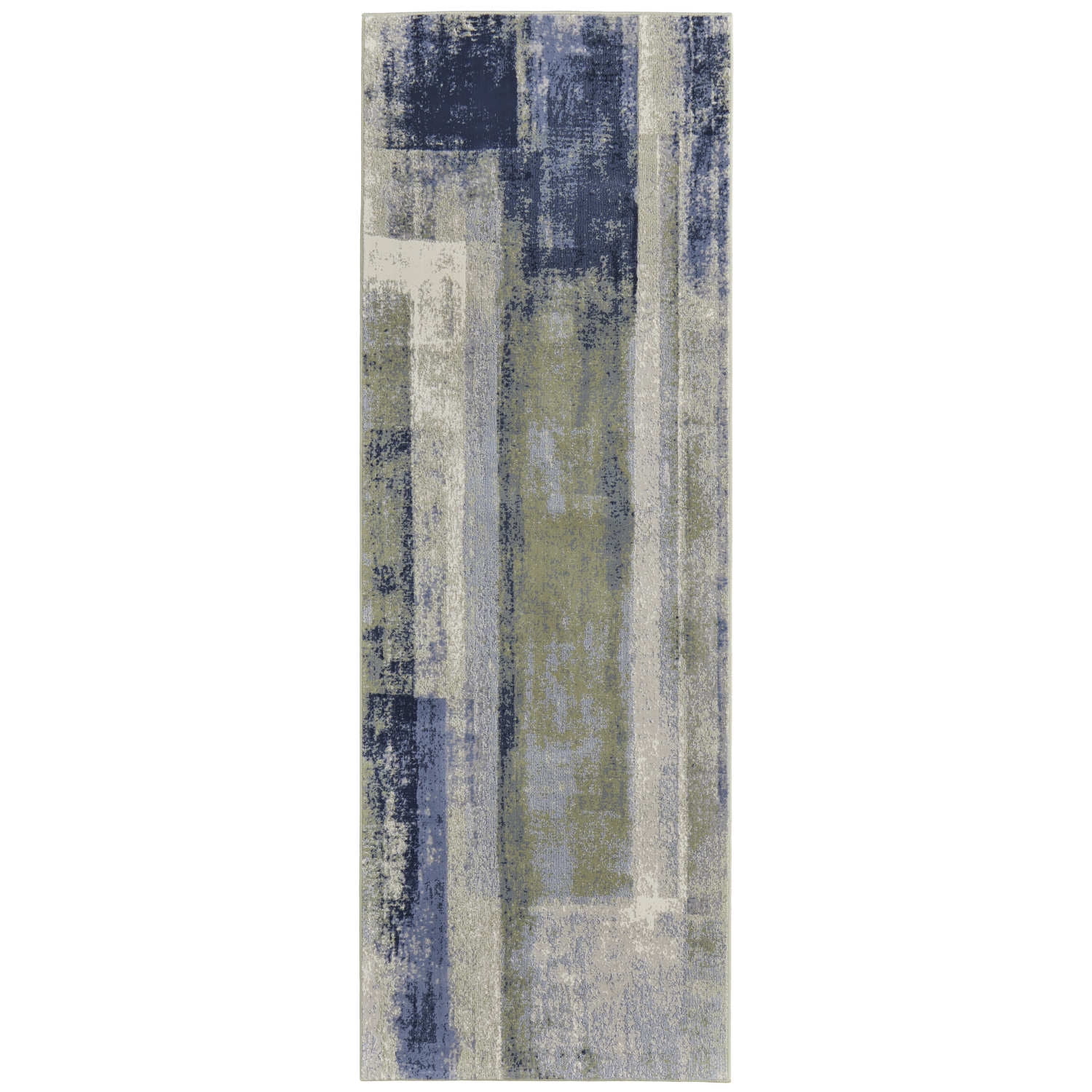 Feizy Clio Modern Abstract, Blue/Green/Ivory, 2'9" x 7'10" RUNNER ...