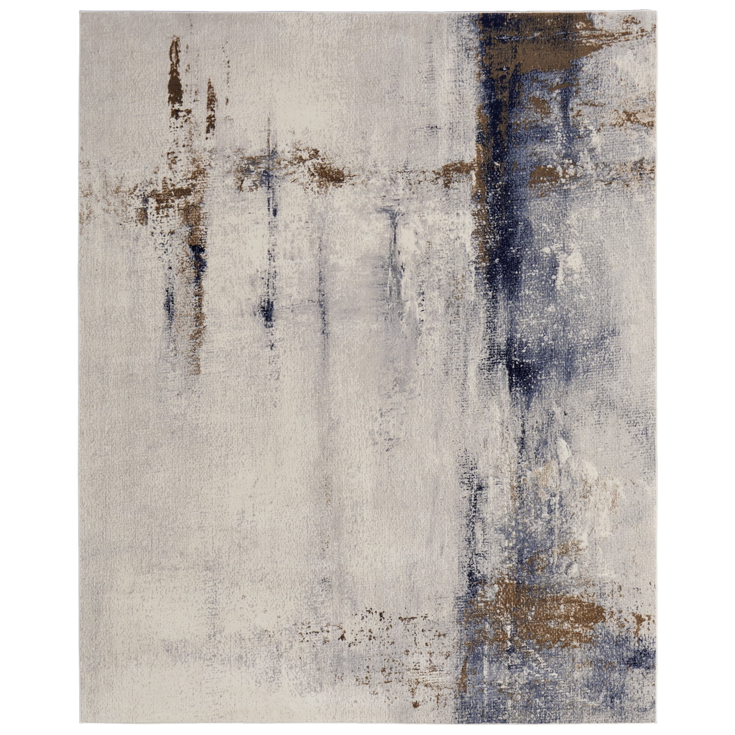 Feizy Clio Modern Abstract, Ivory/Blue/Brown, 2' x 3' Accent Rug, Easy ...