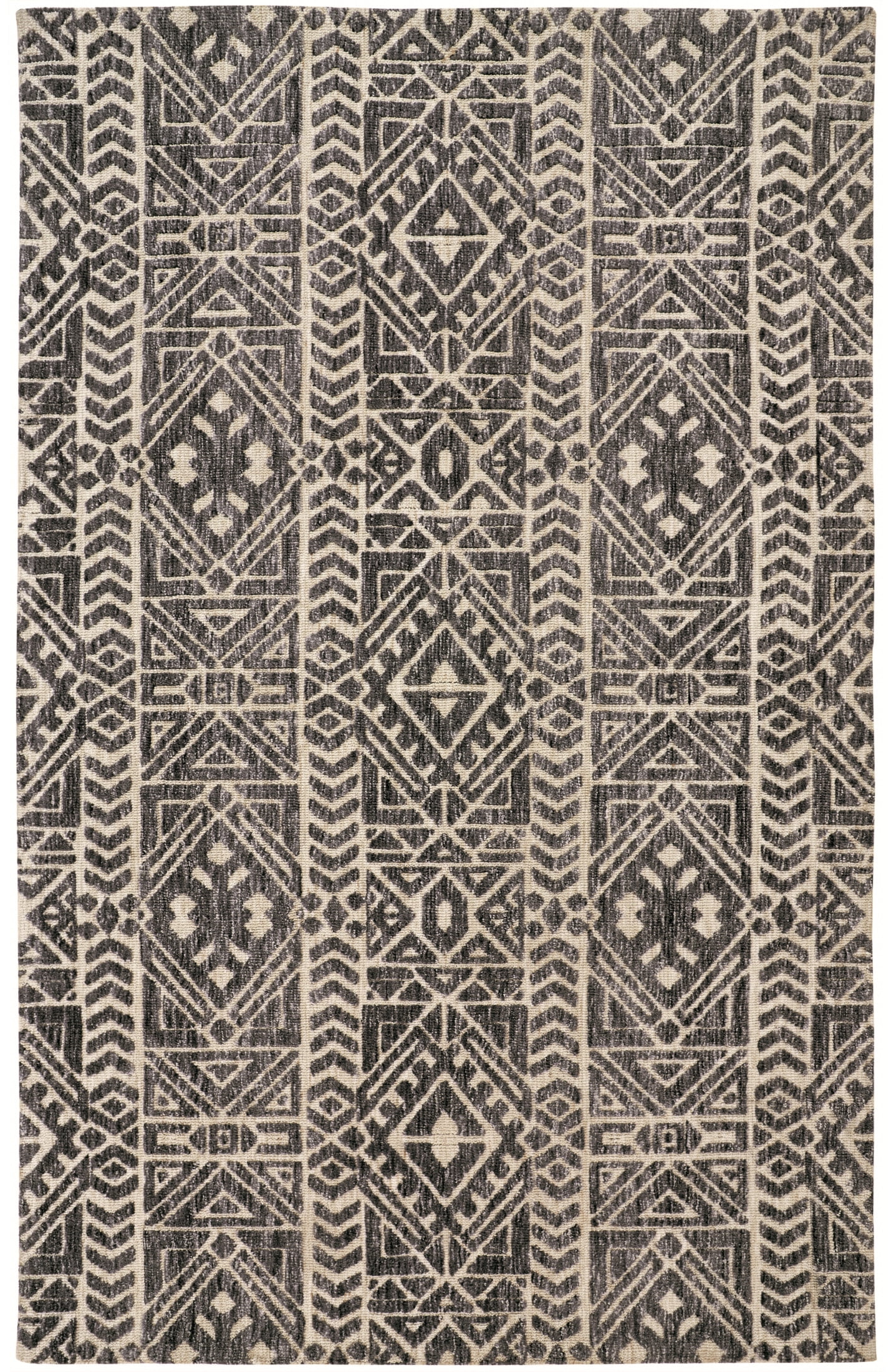 Feizy Colton Modern Southwestern, Gray/Black/Ivory, 2' x 3' Accent Rug ...