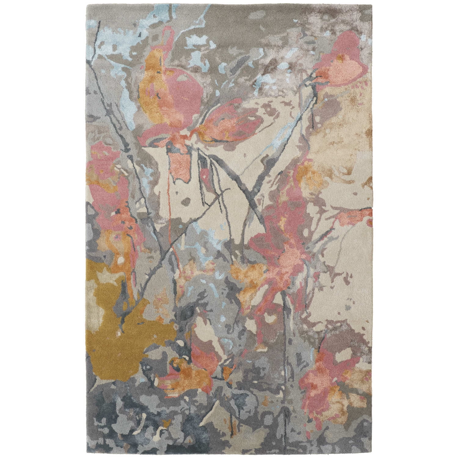 Feizy Dafney Transitional Floral & Botanical, Blue/Pink/Gray, 2' x 3 ...