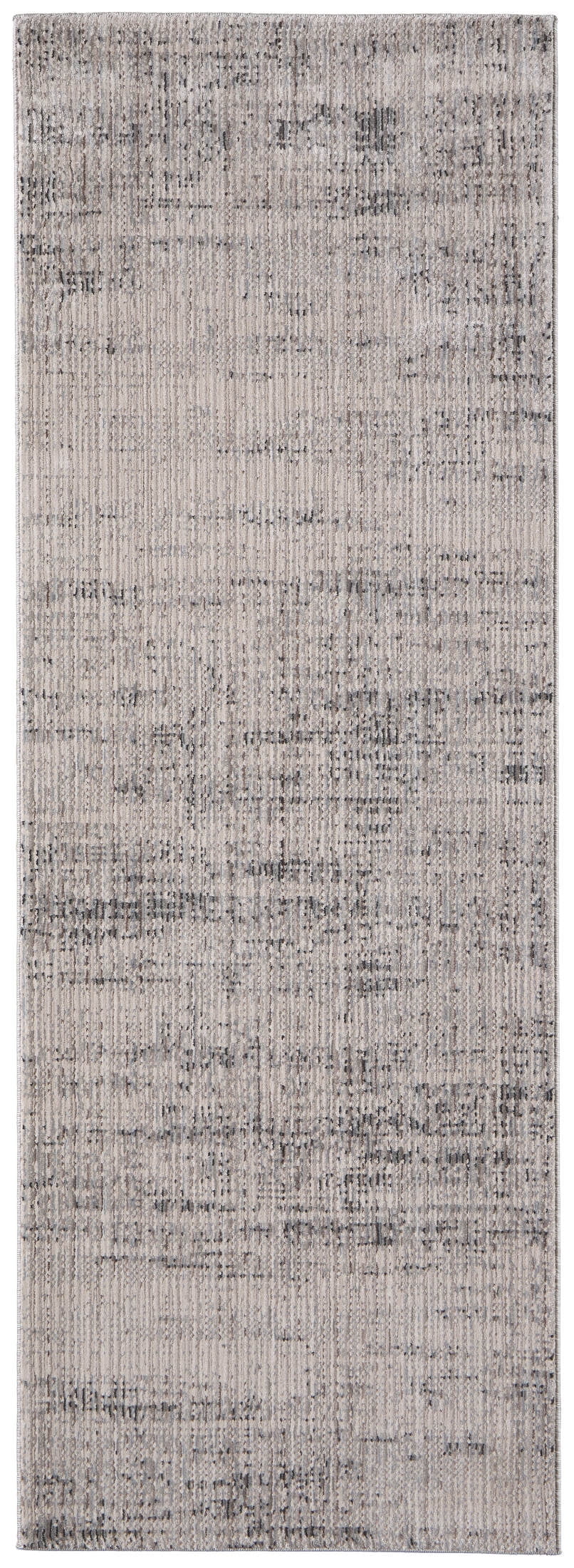 Feizy Deja Modern Solid, Gray/Ivory/Taupe, 2'6" x 7'3" Runner Easy Care ...