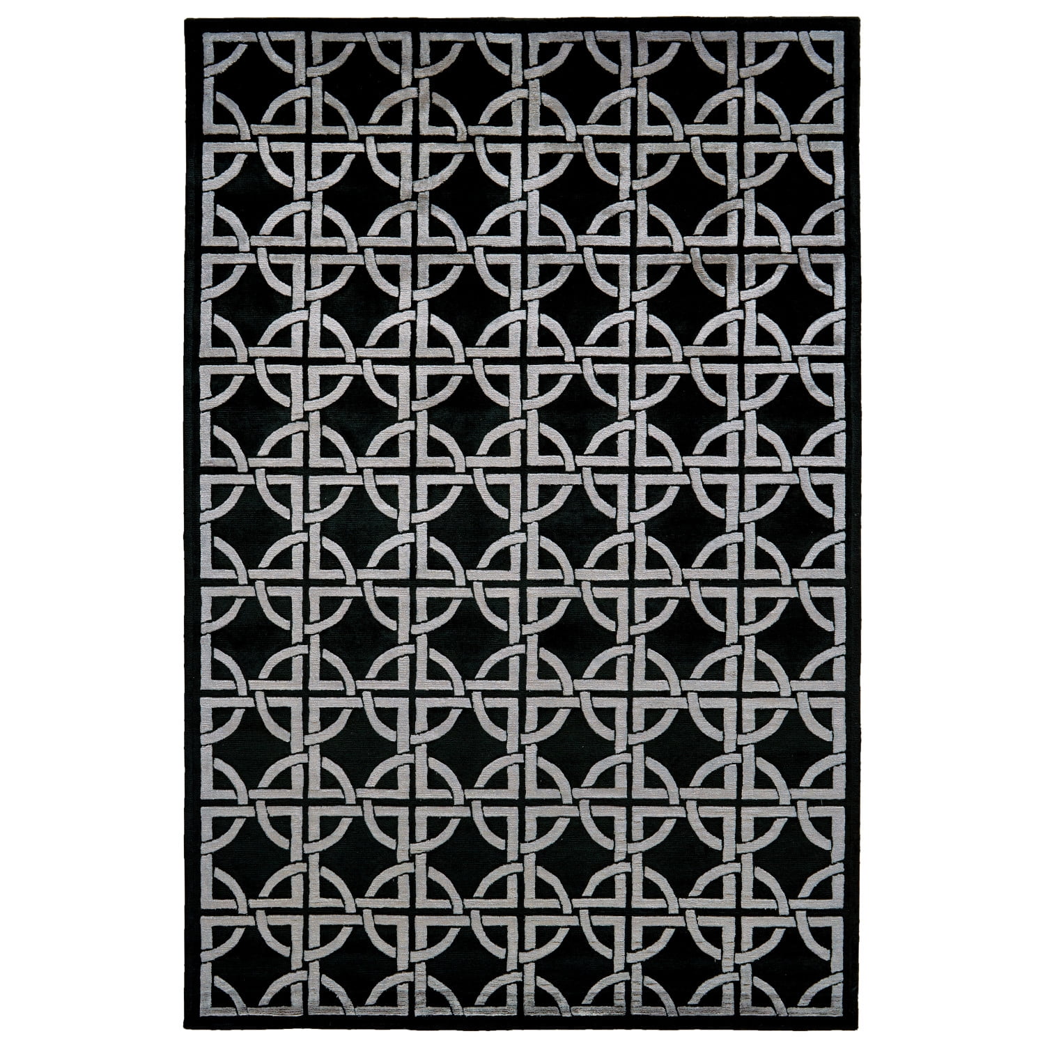 Feizy Dim Sum Modern Abstract, Black/Silver, 8'6" x 11'6" Area Rug ...