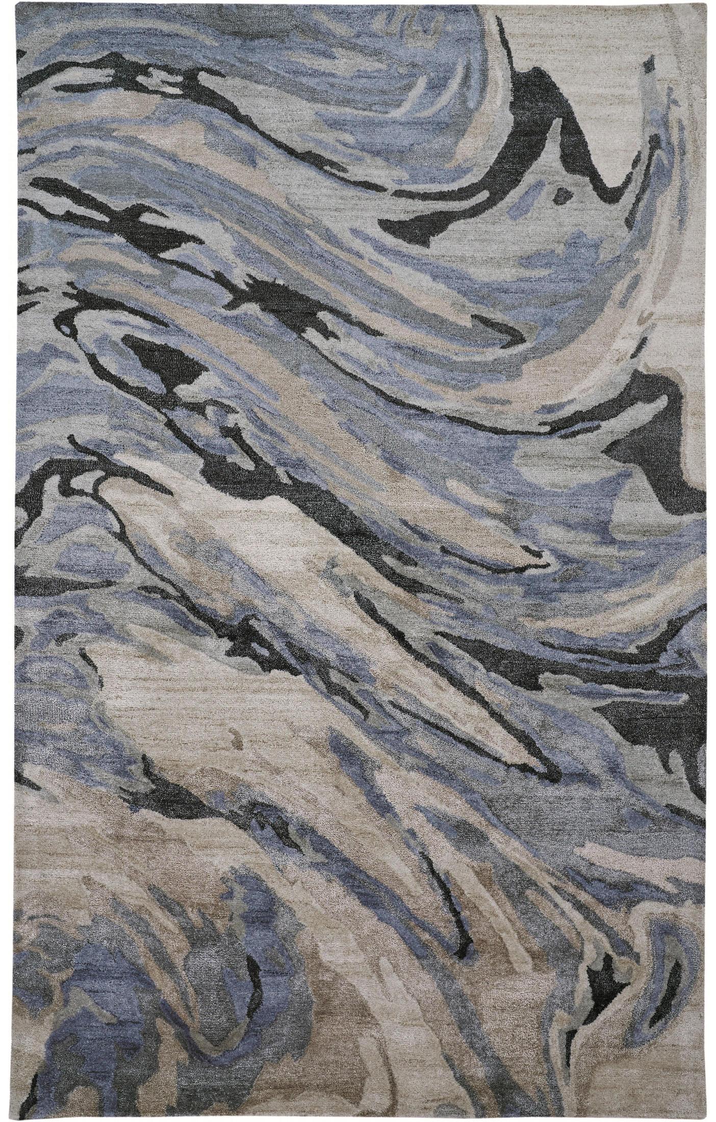 Feizy Dryden Transitional Abstract, Blue/Gray/Taupe, 2' x 3' Accent Rug ...