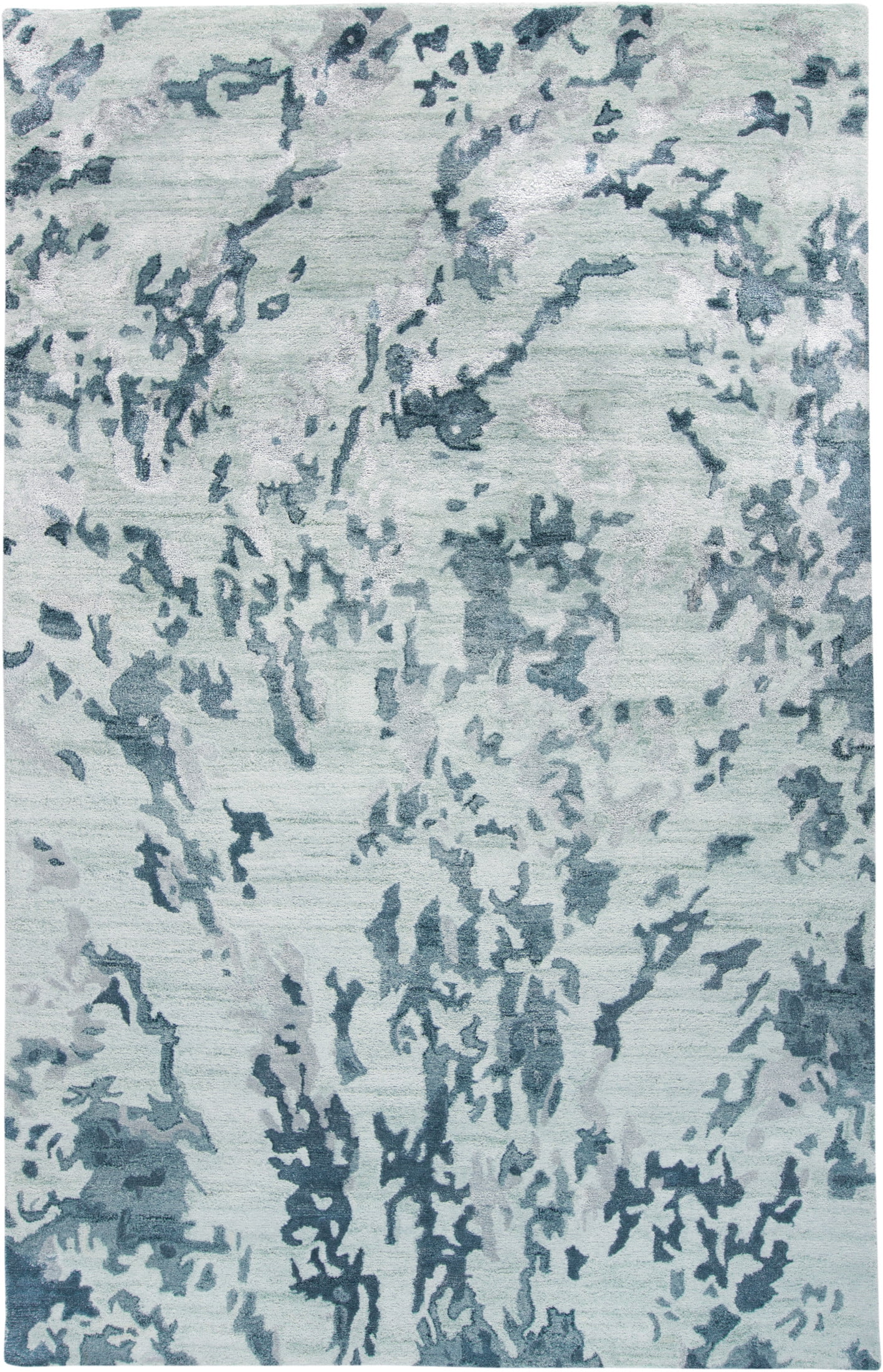 Feizy Dryden Transitional Abstract, Blue/Green/Silver, 5' x 8' Area Rug ...