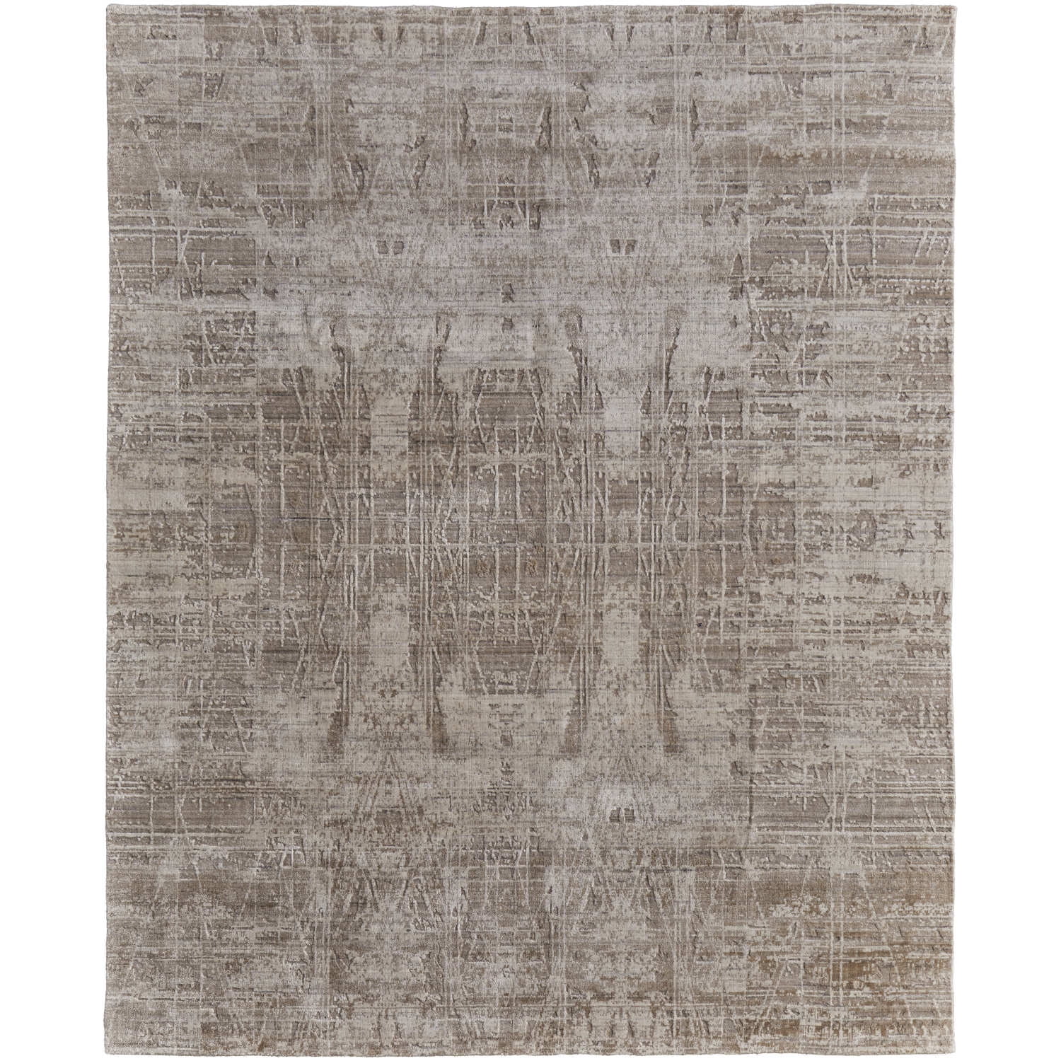 Feizy Eastfield Modern Abstract, Taupe/Brown, 2'6" x 10' Runner Sheen ...