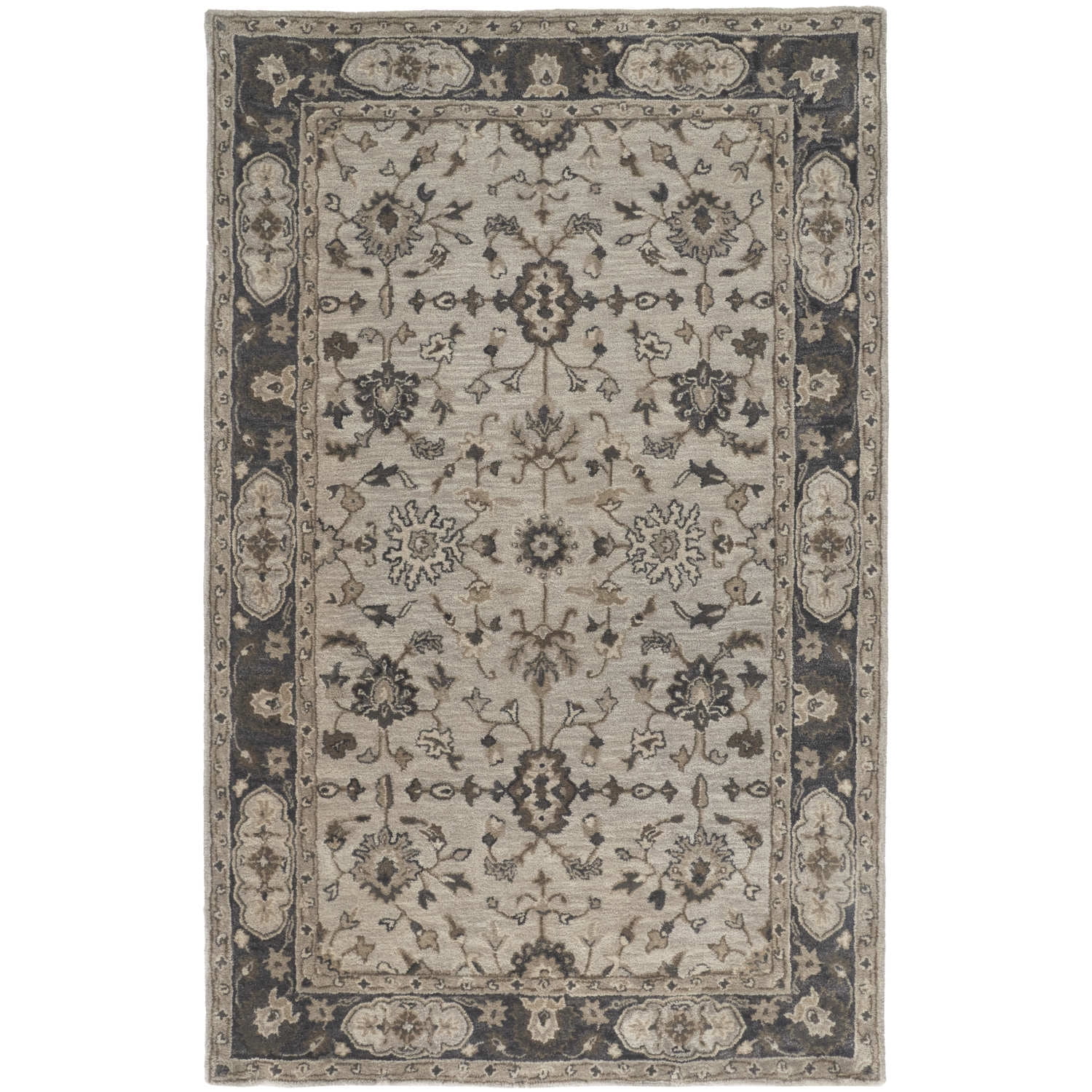Feizy Eaton Traditional Oriental, Gray/Ivory/Taupe, 3'6" x 5'6" Accent ...