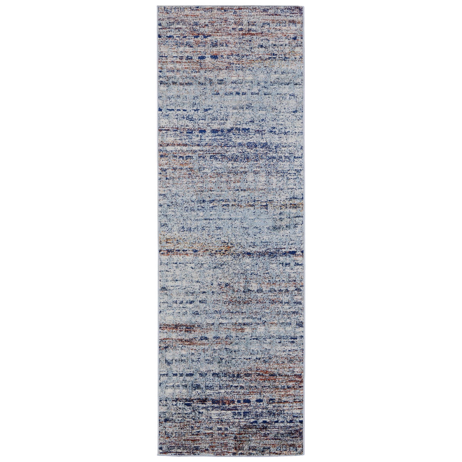 Feizy Edgemont Modern Abstract, Blue/Ivory/Orange, 2'8" x 10' Runner ...