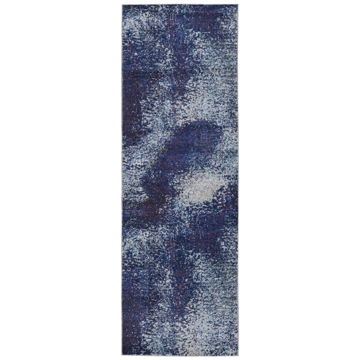 Feizy Edgemont Modern Abstract, Blue/Purple/Ivory, 2'8" x 8' Runner ...