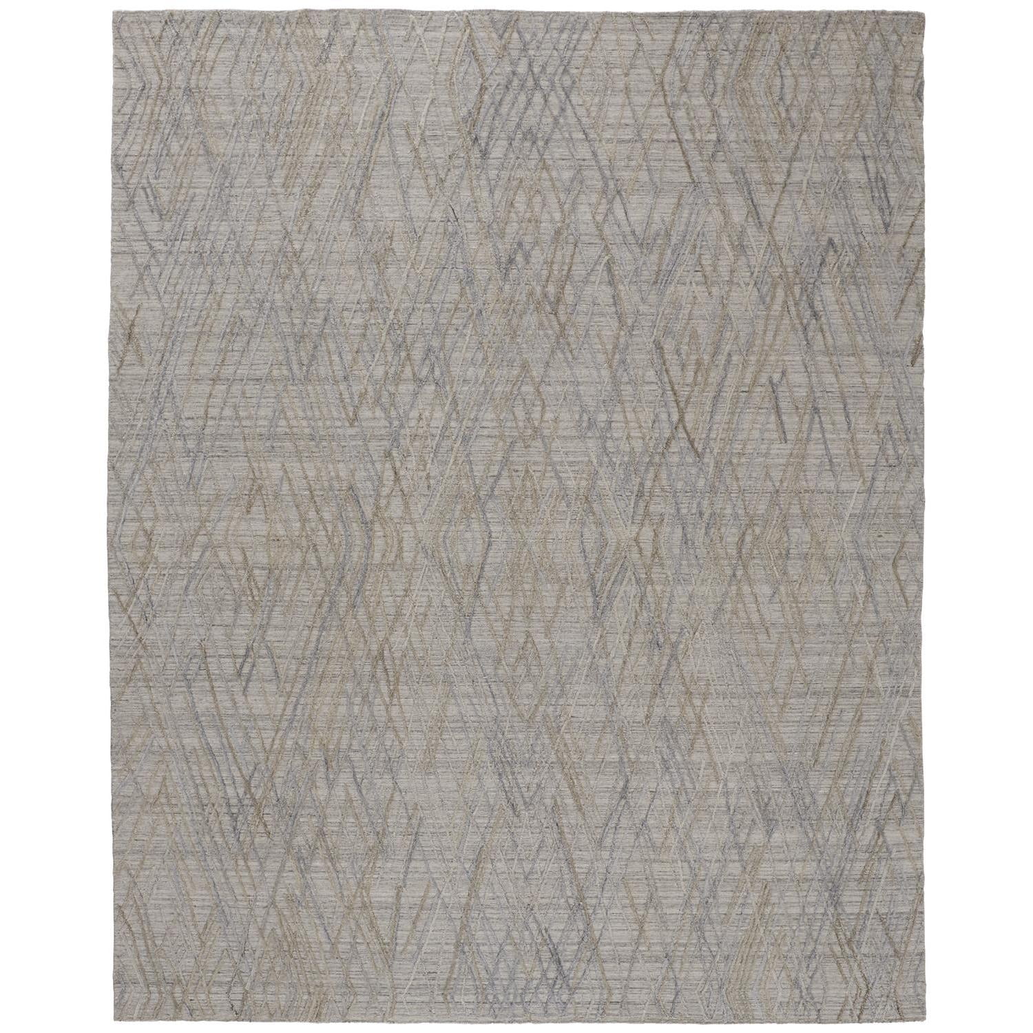 Feizy Elias Modern Abstract, Gray/Blue, 8' x 10' Area Rug Sheen Fade ...