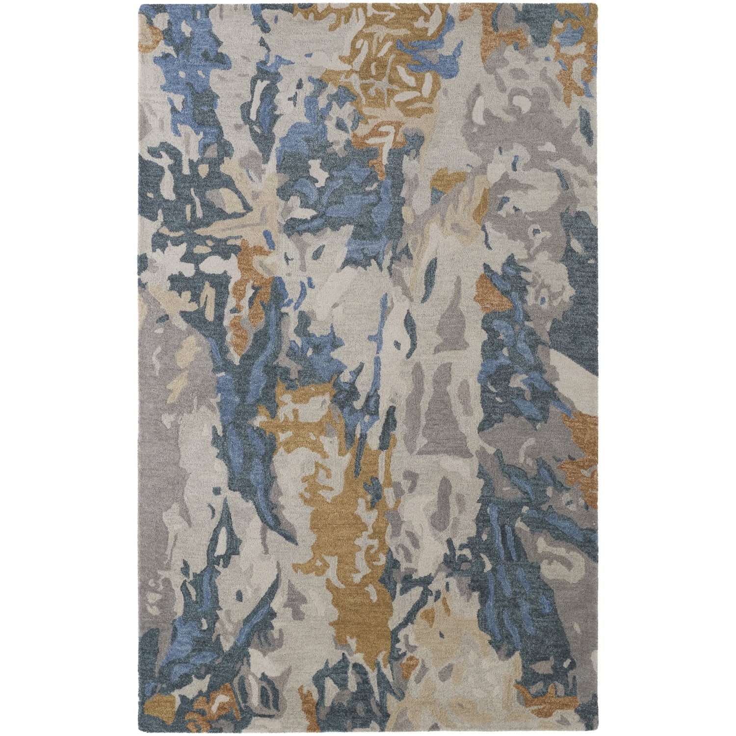 Feizy Everley Modern Abstract, Gray/Blue/Gold, 9' x 12' Area Rug Easy ...