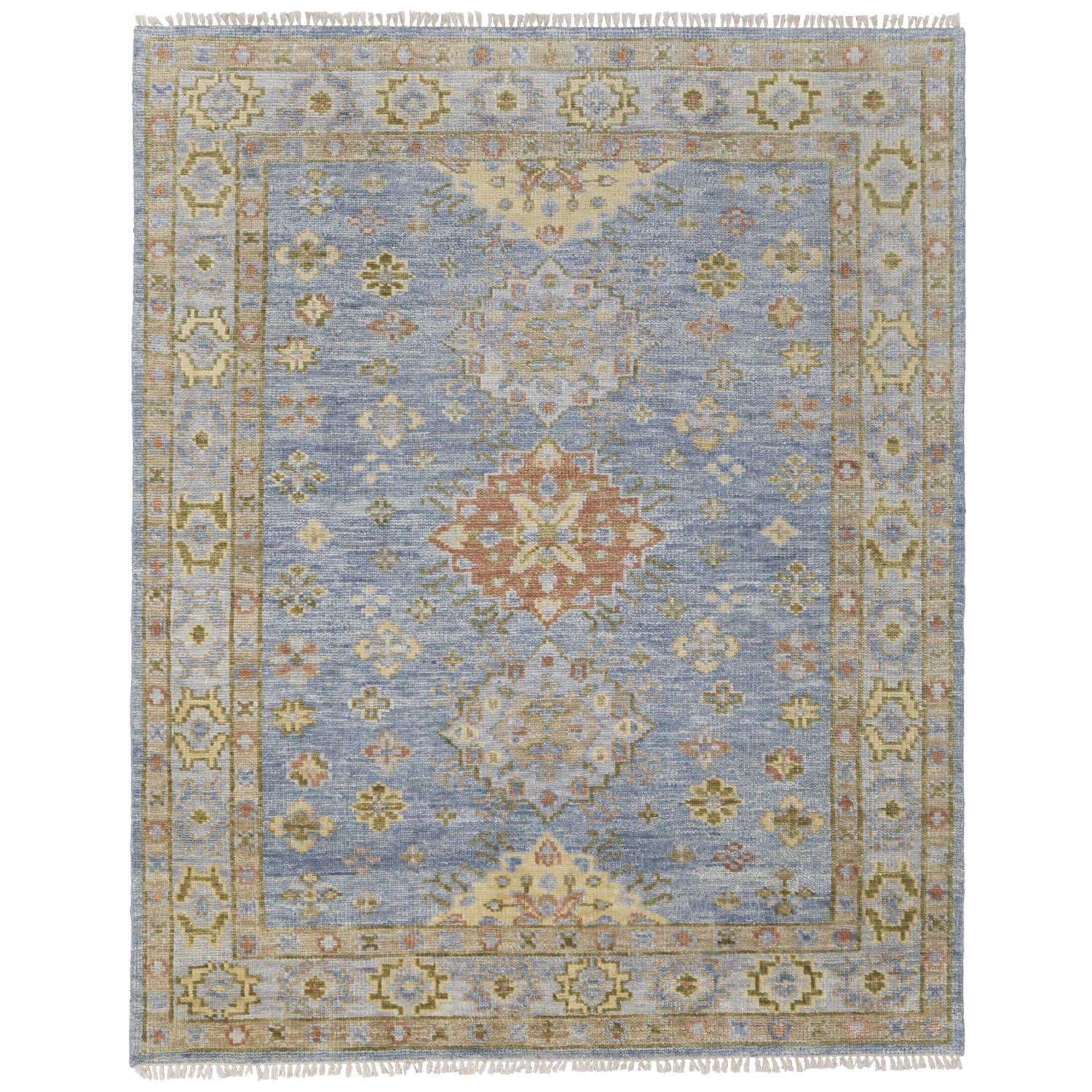 Feizy Fillmore Transitional Diamond, Blue/Green/Yellow, 8' x 10' Area Rug Easy Care Stain ...