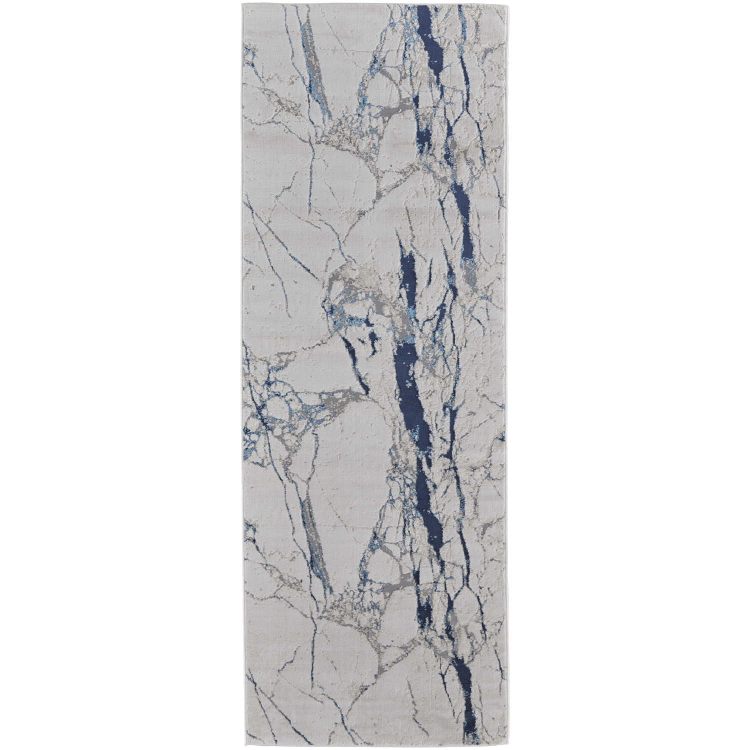 Feizy Indio Modern Abstract, Ivory/Blue/Black, 2'10" x 7'10" Runner ...