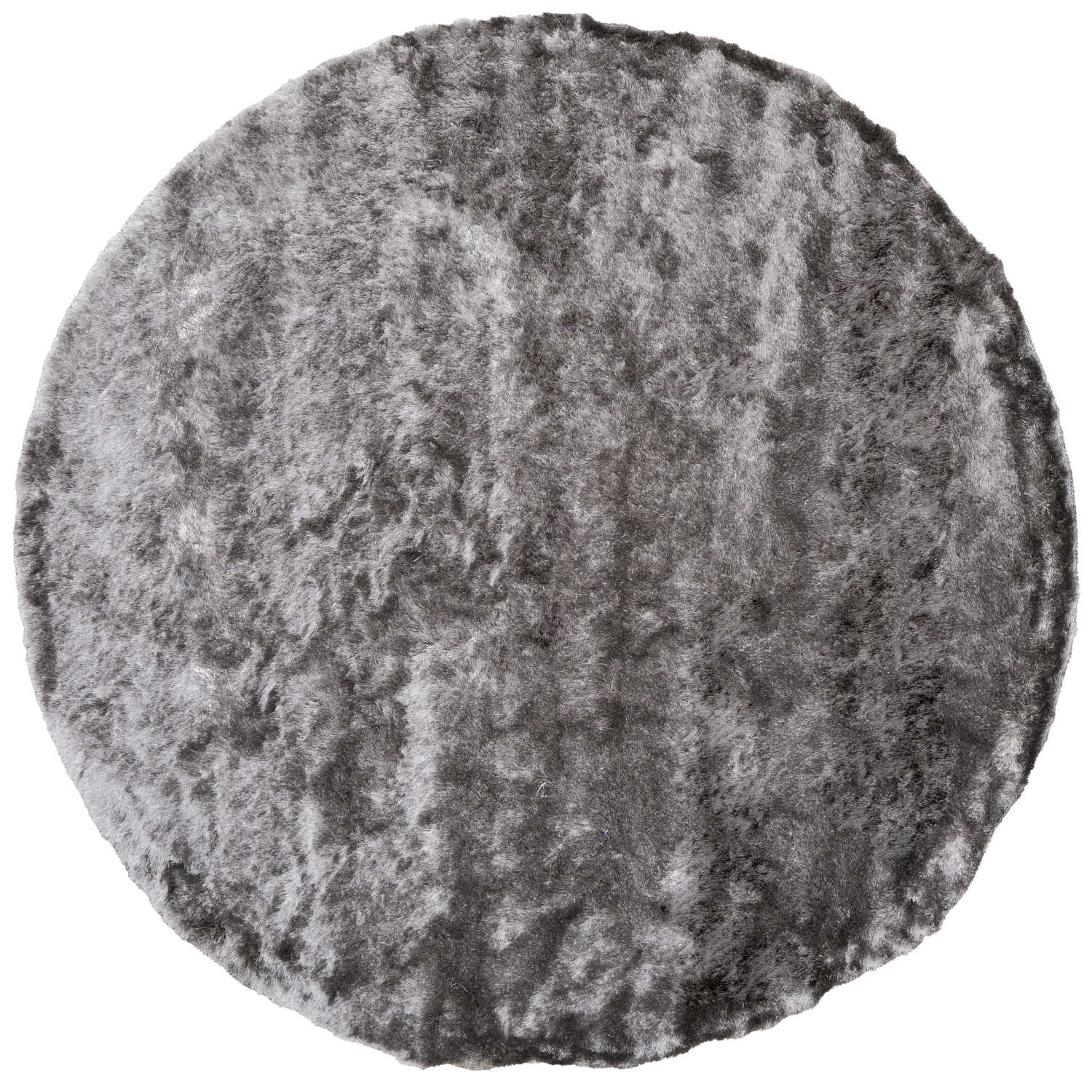 Feizy Indochine Modern Solid, Gray/Black, 10' x 10' Round Rug Sheen ...