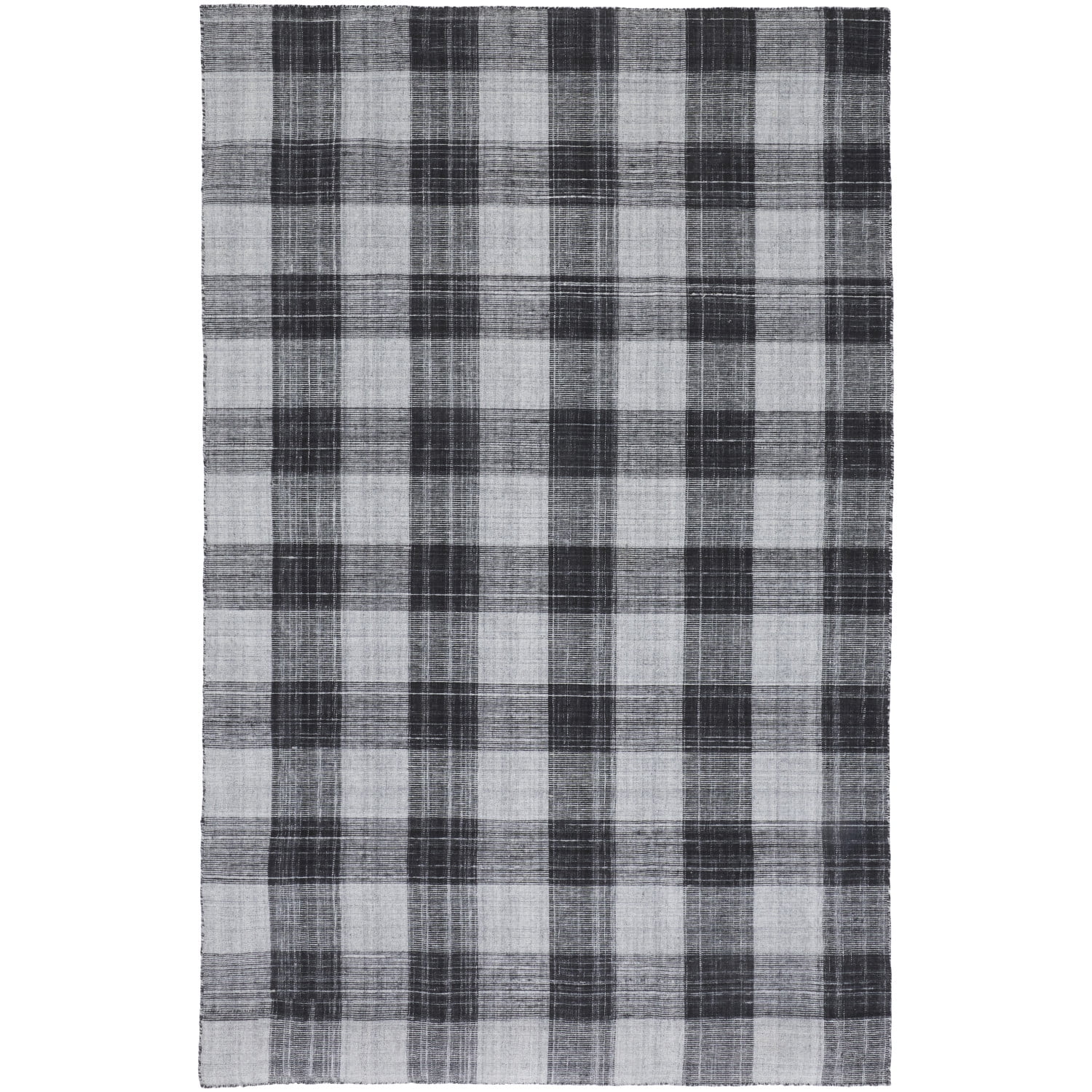 Feizy Jemma Transitional Plaid, Black/Gray, 8' x 10' Area Rug Easy Care ...