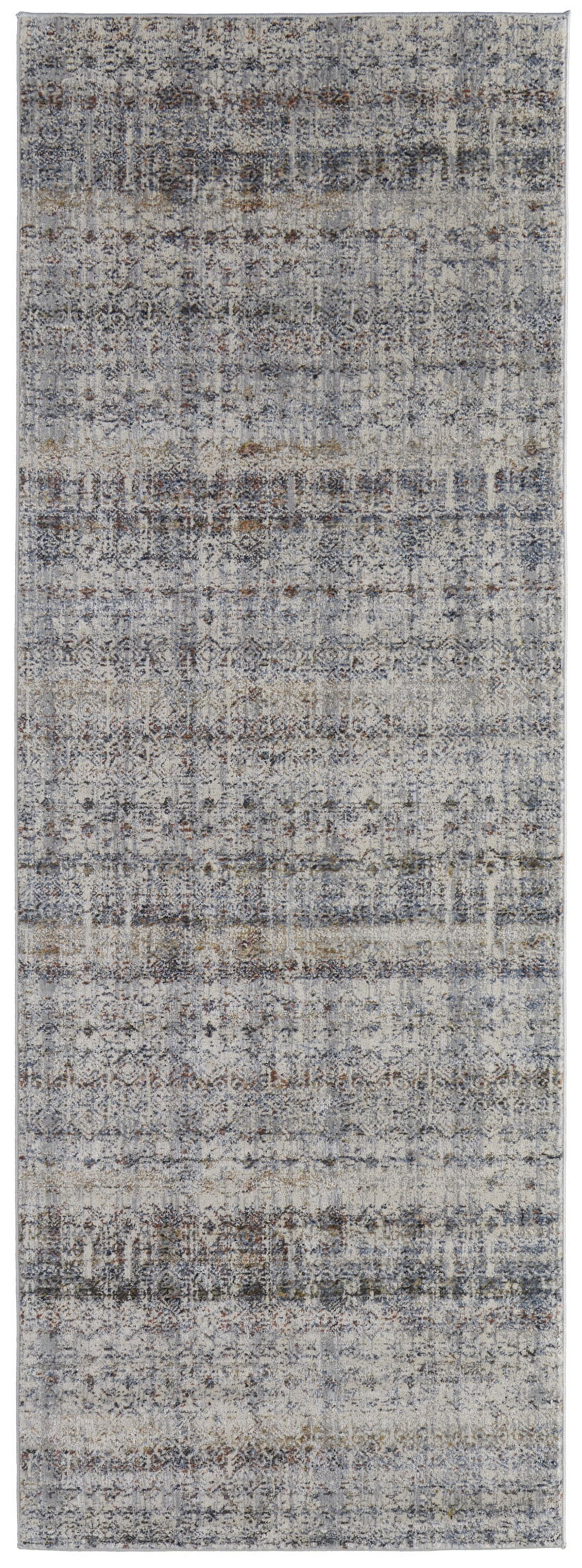Feizy Kaia Transitional Distressed, Tan/Ivory/Blue, 2'6" x 8' Runner ...