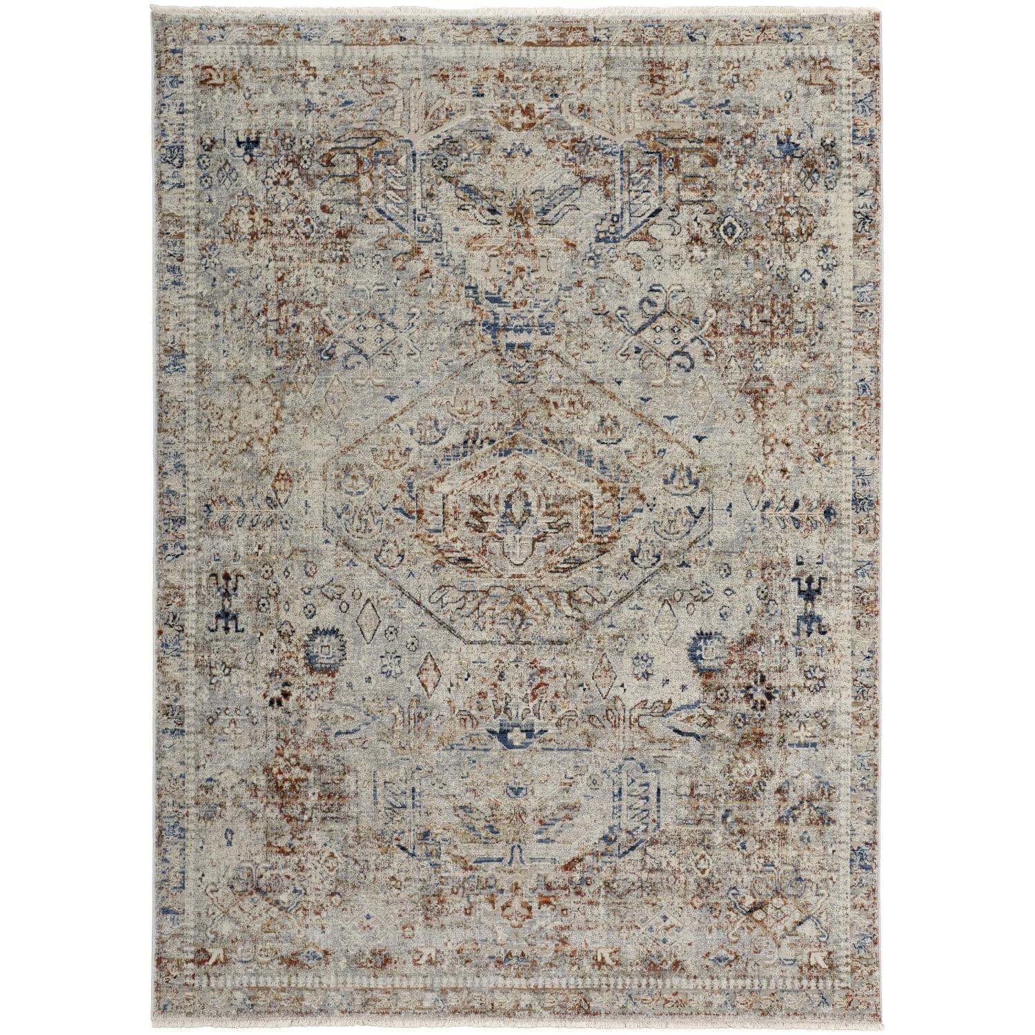 Feizy Kaia Transitional Medallion, Tan/Orange/Red, 3' x 5' Accent Rug ...