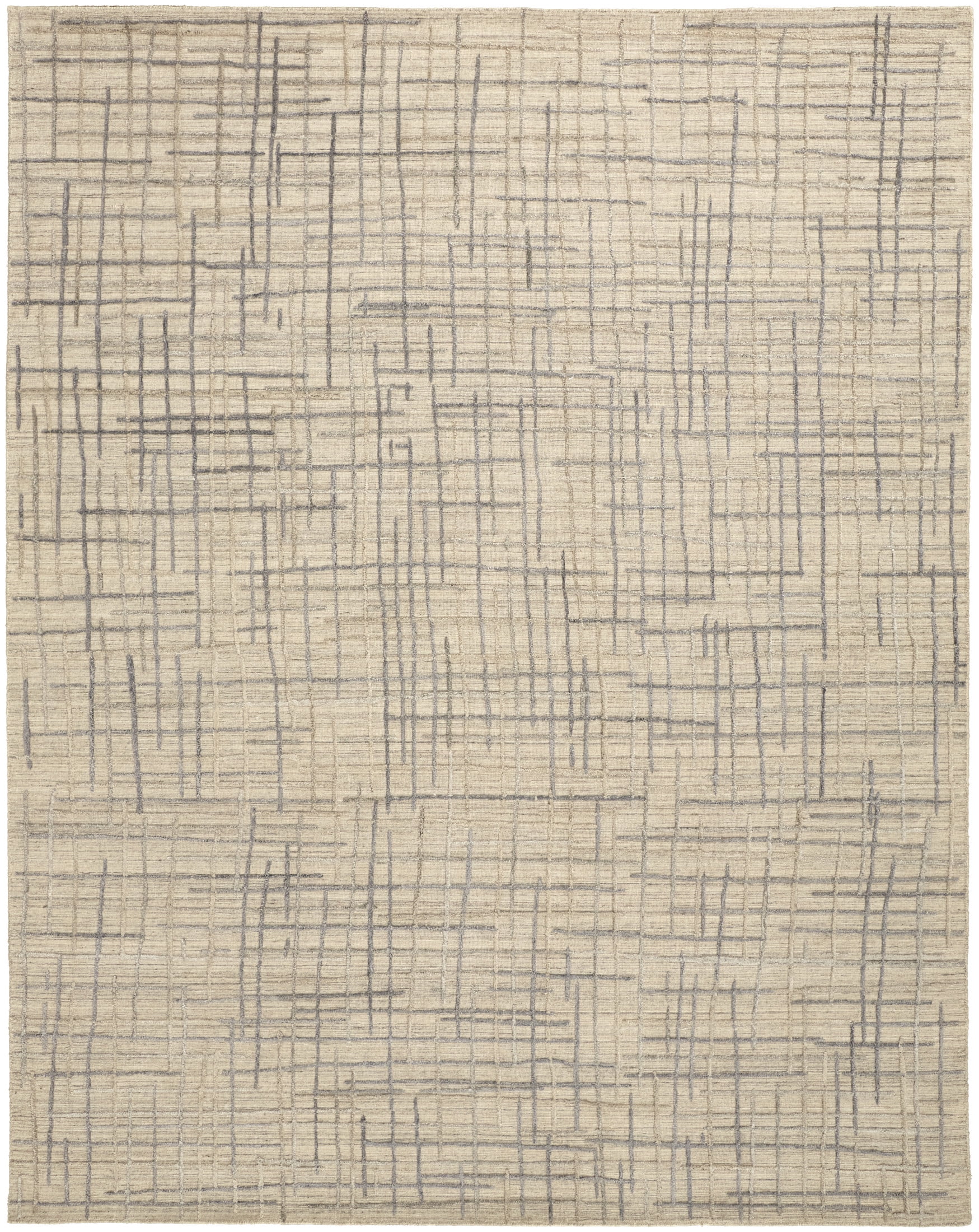 Feizy Kirkwood Transitional Abstract, Tan/Silver, 9' x 12' Area Rug ...