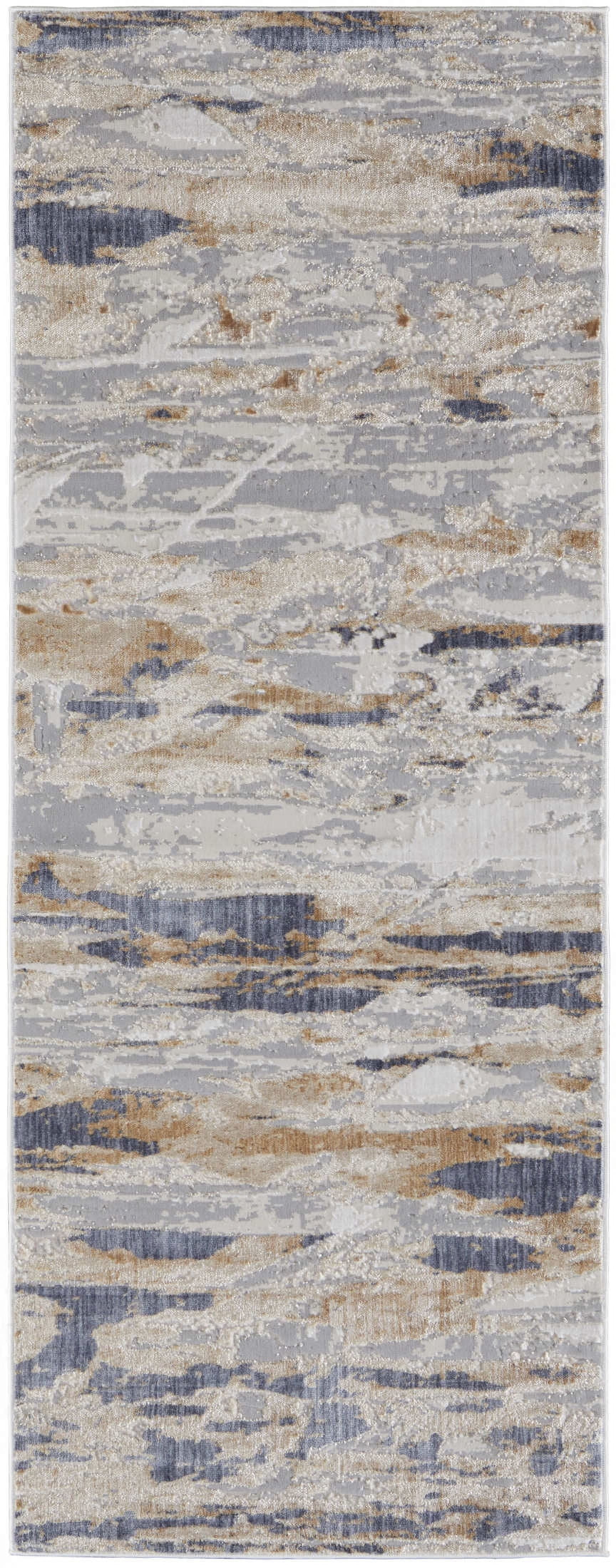 Feizy Laina Transitional Abstract, Tan/Orange/Ivory, 3' x 12' Runner ...