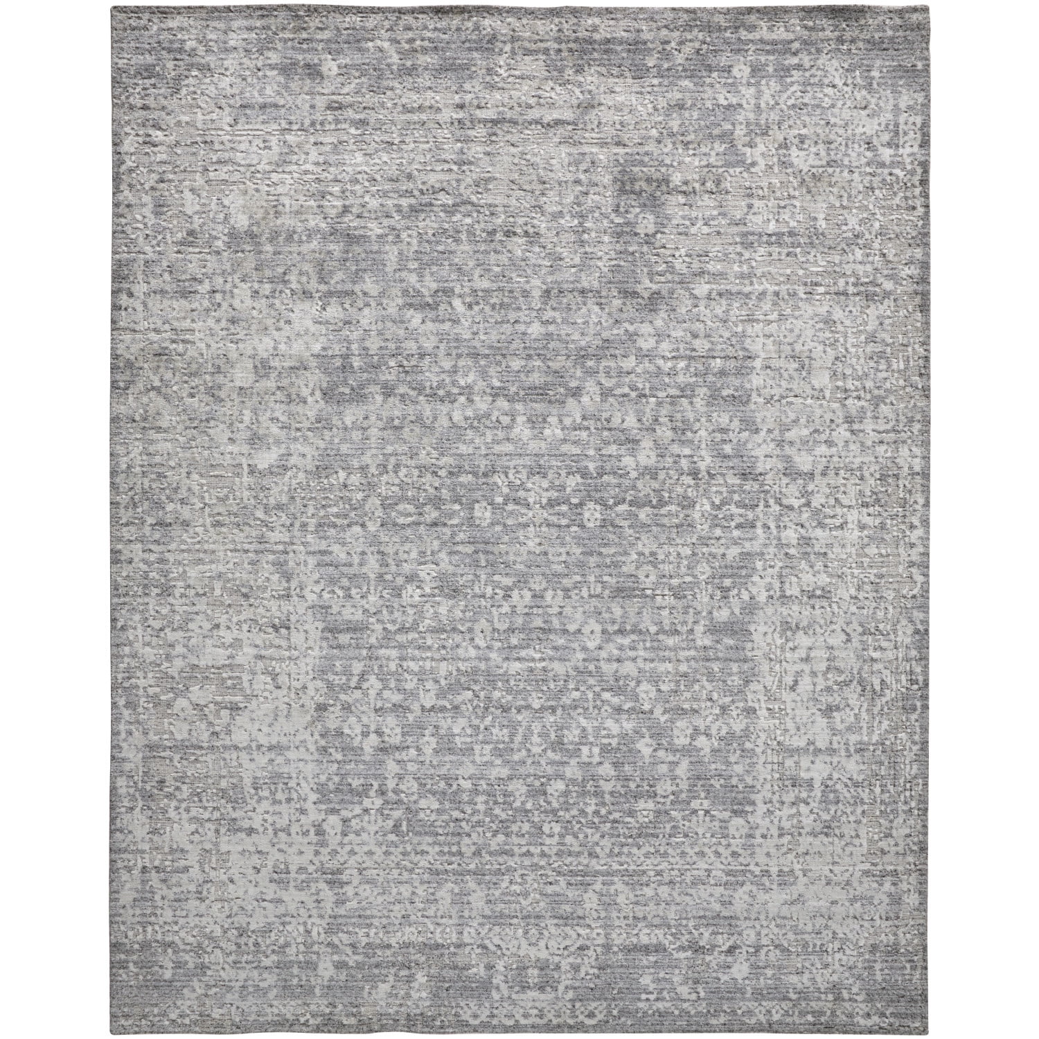 Feizy Langford Transitional Distressed, Silver/Gray, 5' x 8' Area Rug ...