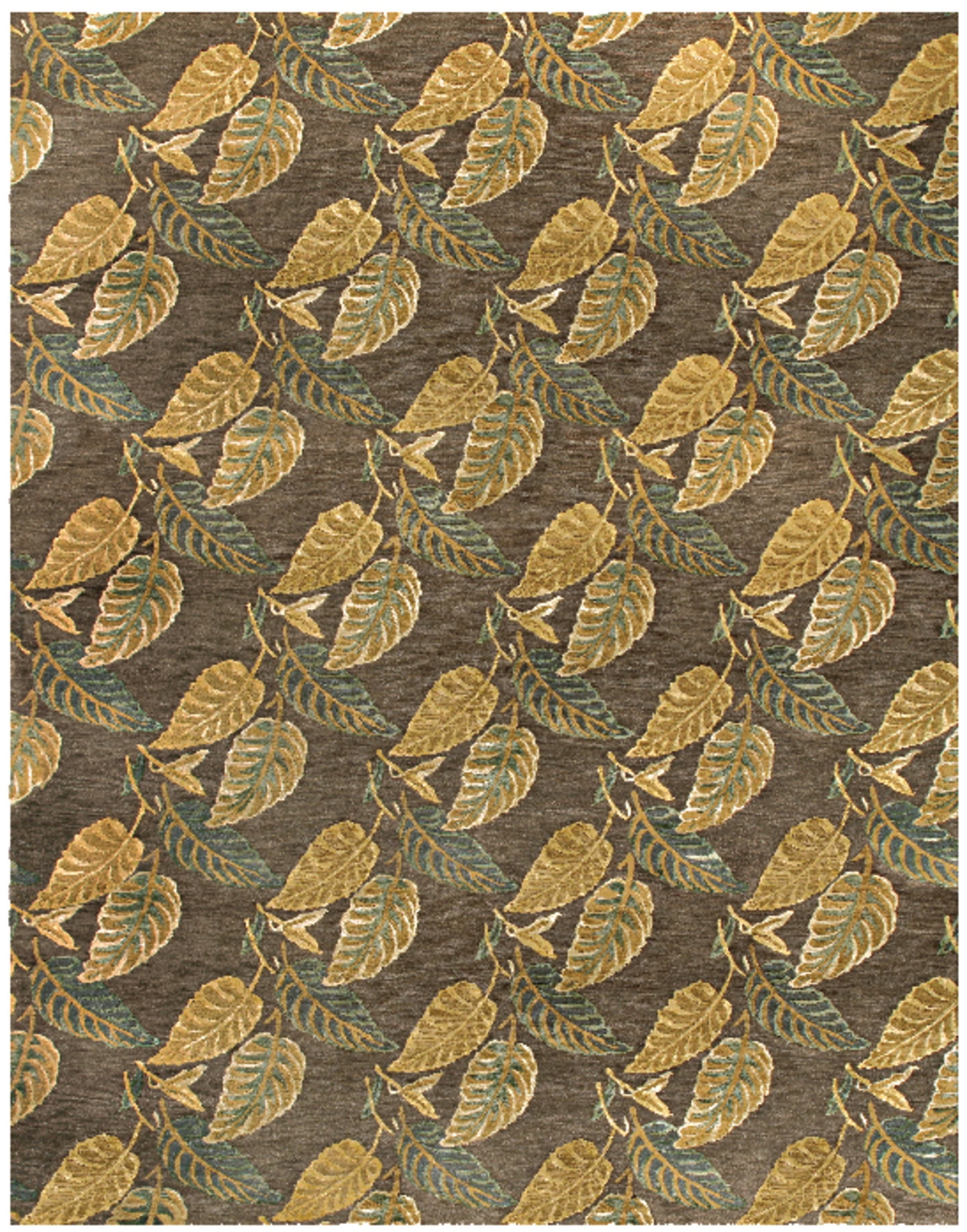 Feizy Leafscape Transitional Floral & Botanical, Brown/Gold/Gray, 4' x ...