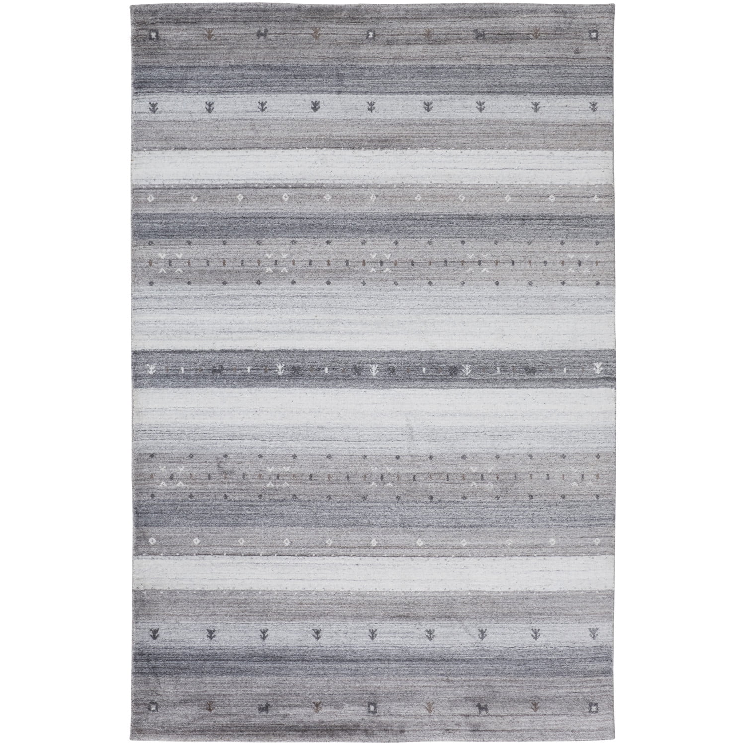 Feizy Legacy Transitional Stripes, Gray/Silver/Black, 2' x 3' Accent ...