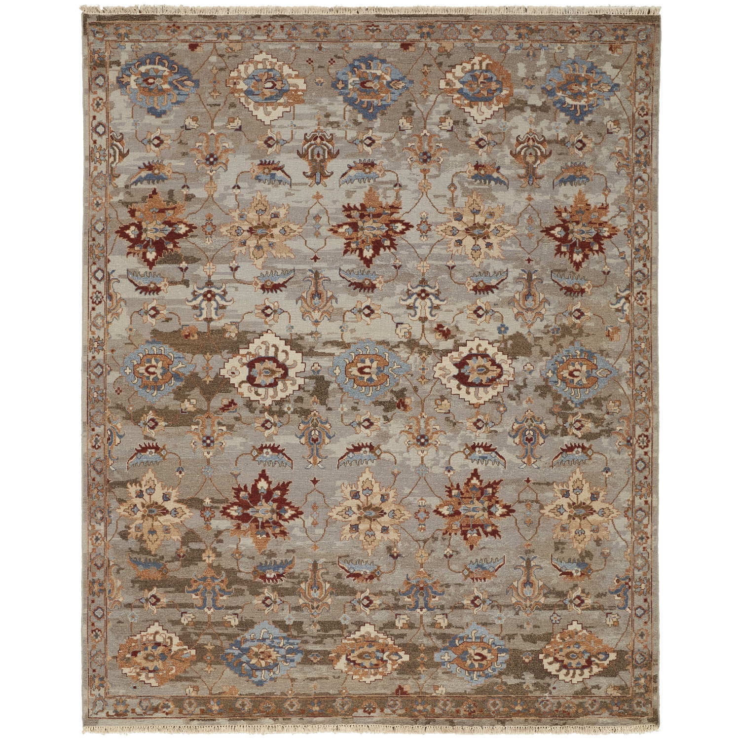 Feizy Leylan Transitional Floral & Botanical, Brown/Tan/Gray, 2'6" x 12 ...