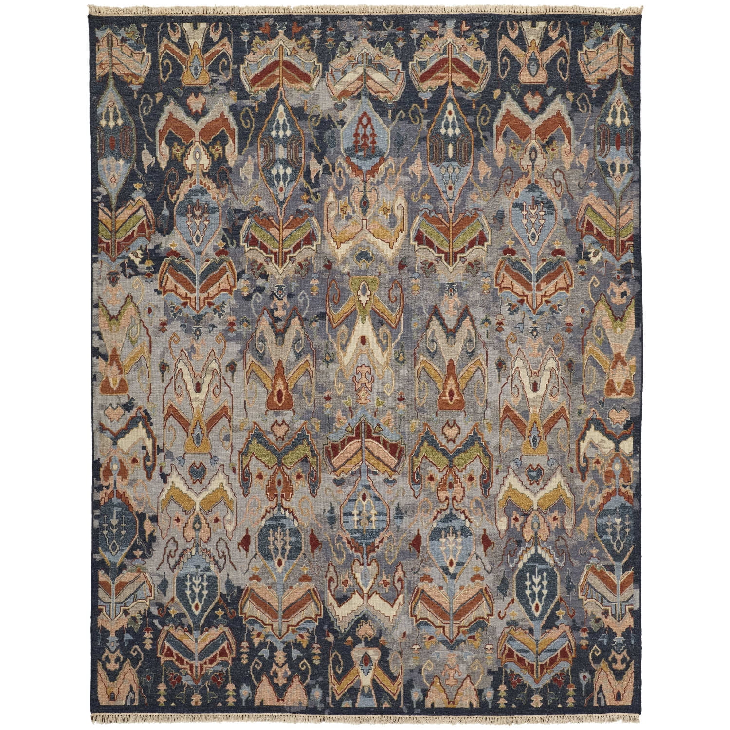 Feizy Leylan Transitional Ikat, Blue/Gray/Tan, 2' x 3' Accent Rug Stain ...
