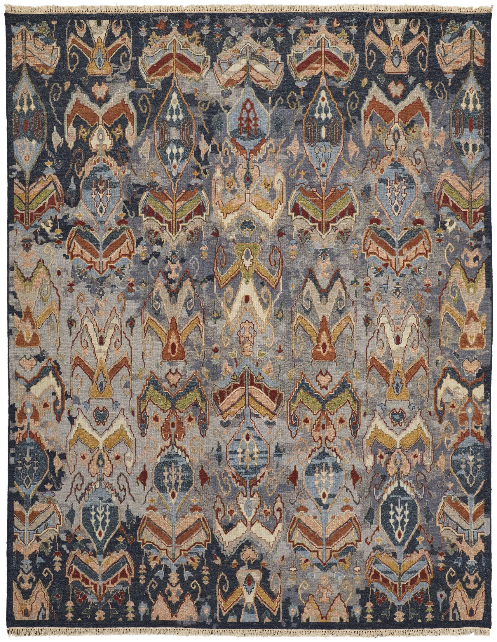 Feizy Leylan Transitional Ikat, Blue/Gray/Tan, 5'6" x 8'6" Area Rug ...