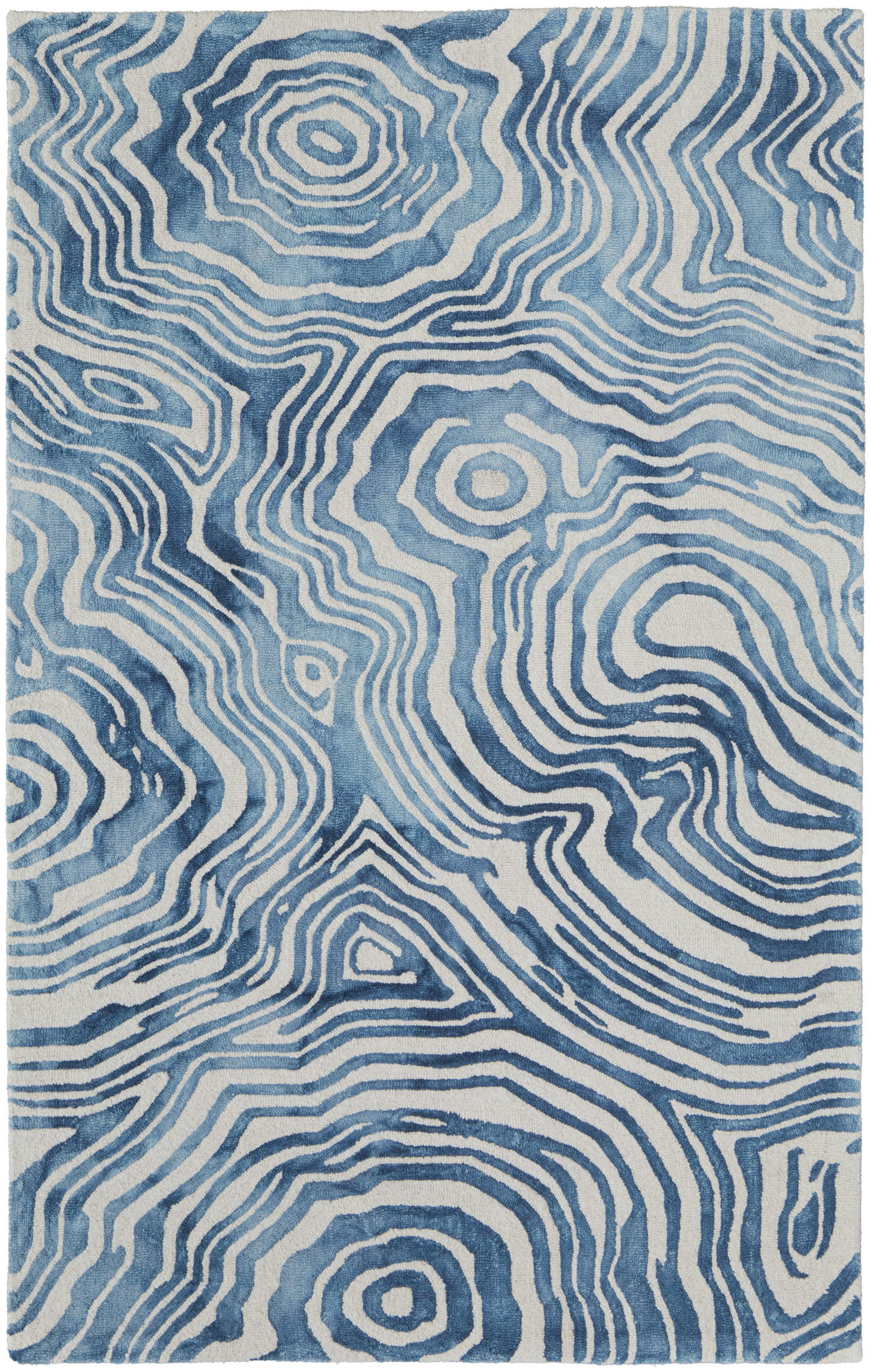 Feizy Lorrain Modern Abstract, Blue/Ivory, 2' x 3' Accent Rug Easy Care ...