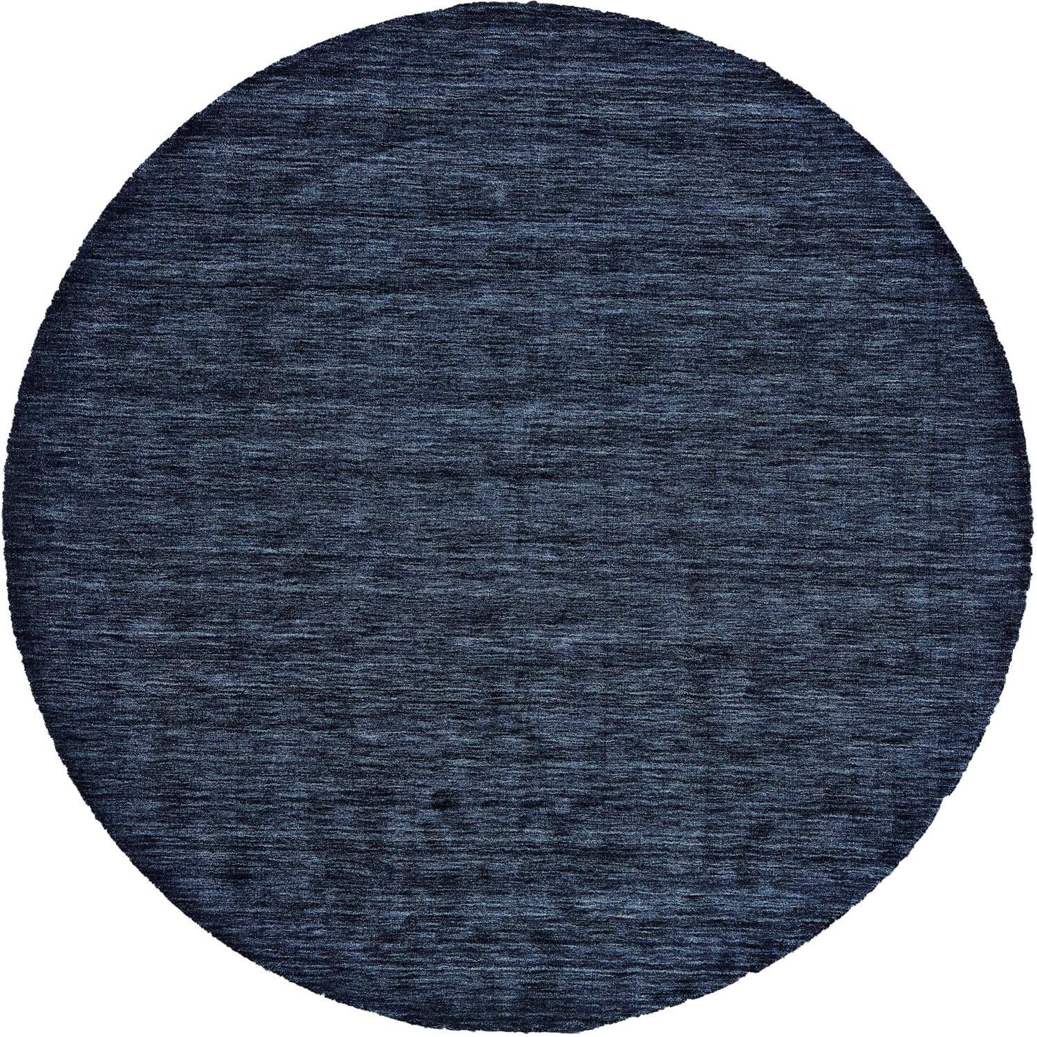 Feizy Luna Modern Solid, Blue, 10' x 10' Round Rug Easy Care Stain ...