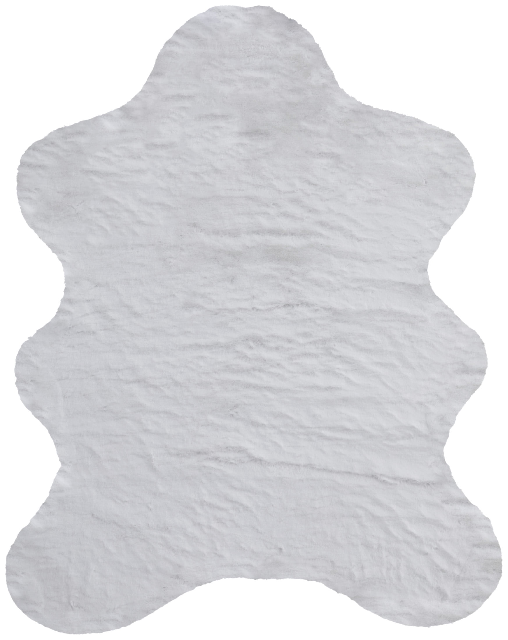 Feizy Luxe Velour Modern Solid, White, 5' x 6'6" Shaped Shaped Rug ...