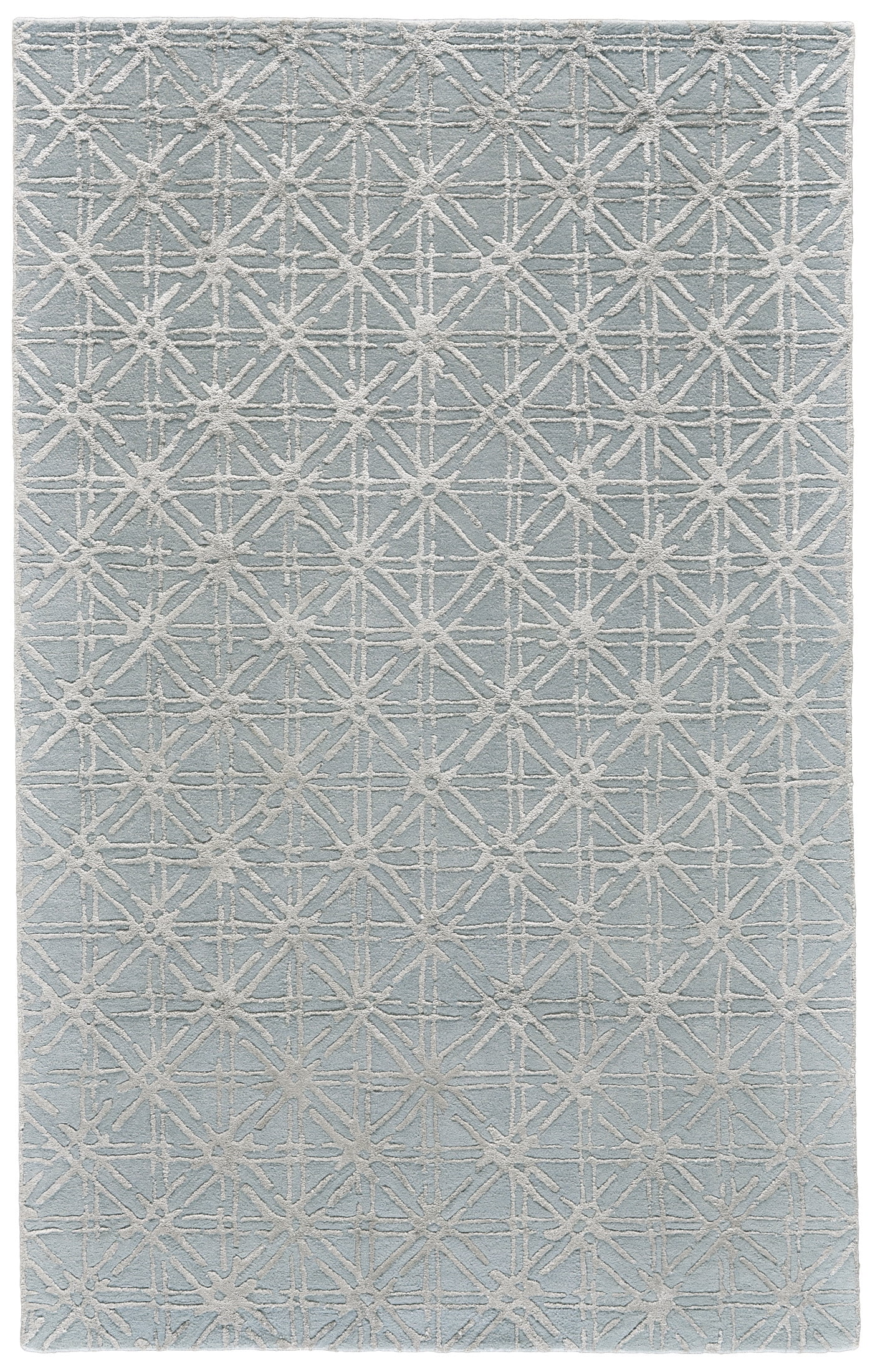 Feizy Manoa Transitional Geometric, Blue/Silver/Gray, 2' x 3' Accent ...