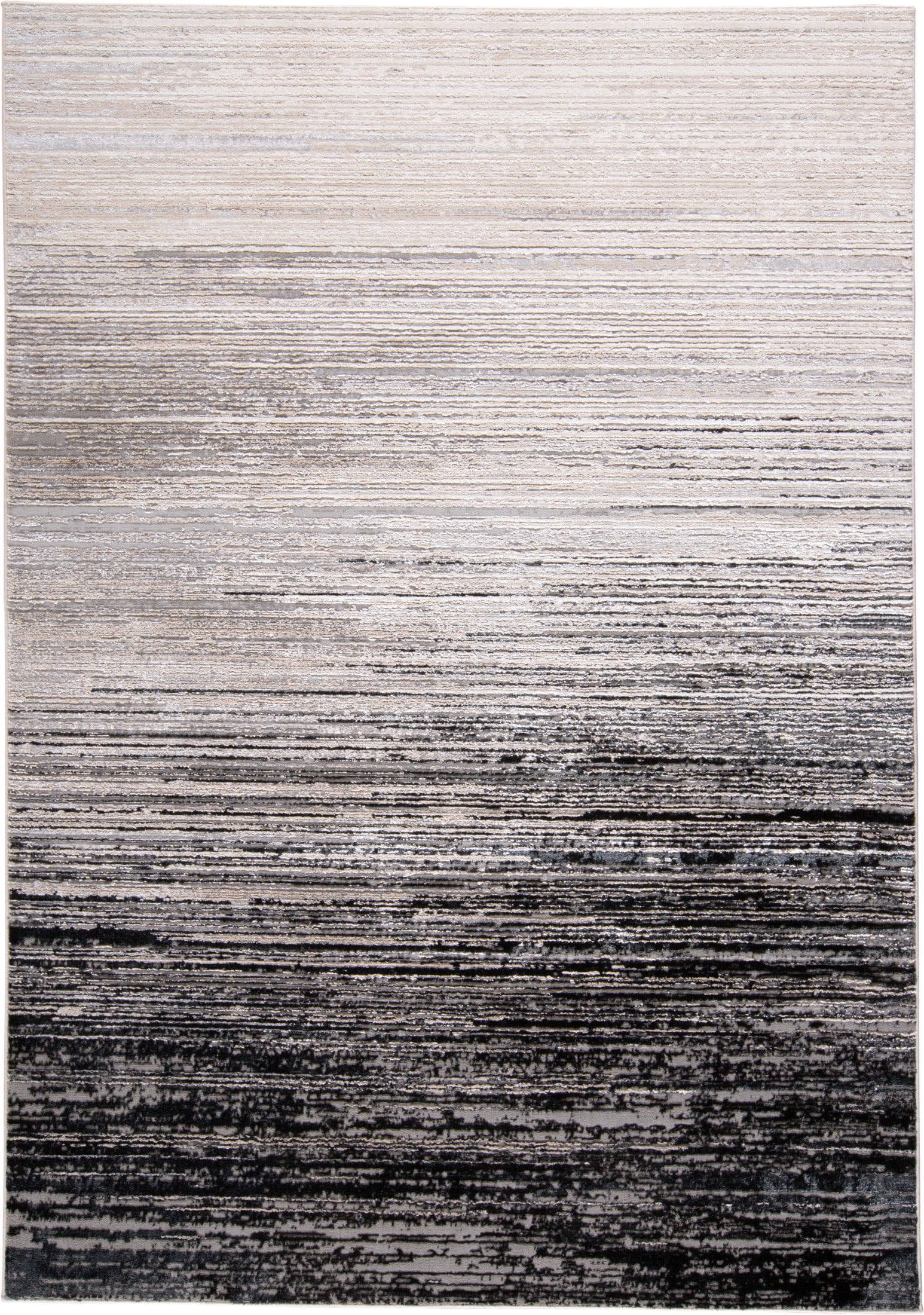 Feizy Micah Modern Abstract, Black/Gray, 6'7" x 9'6" Area Rug Sheen ...