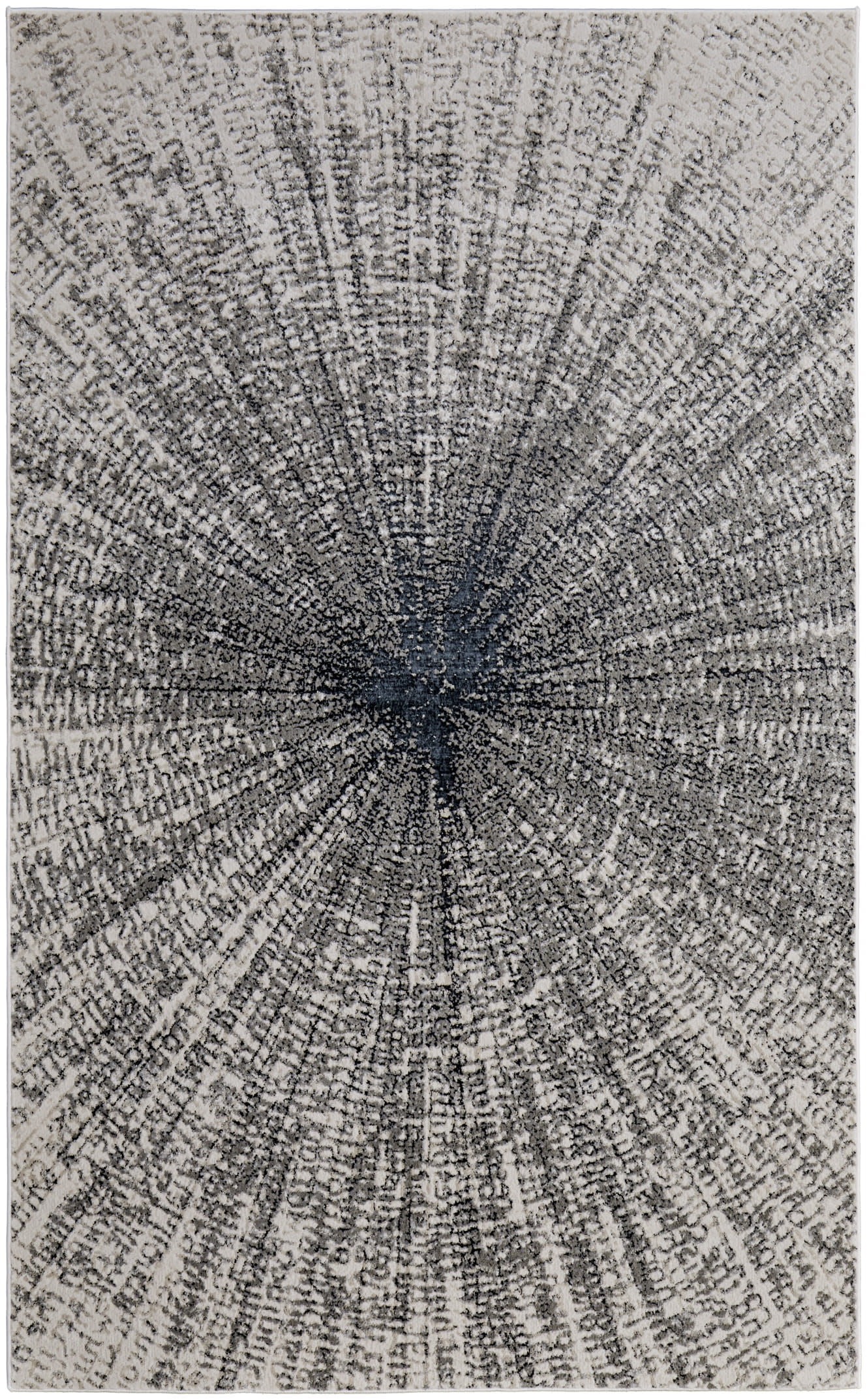 Feizy Micah Modern Abstract, Ivory/Gray/Blue, 5' x 8' Area Rug Sheen ...