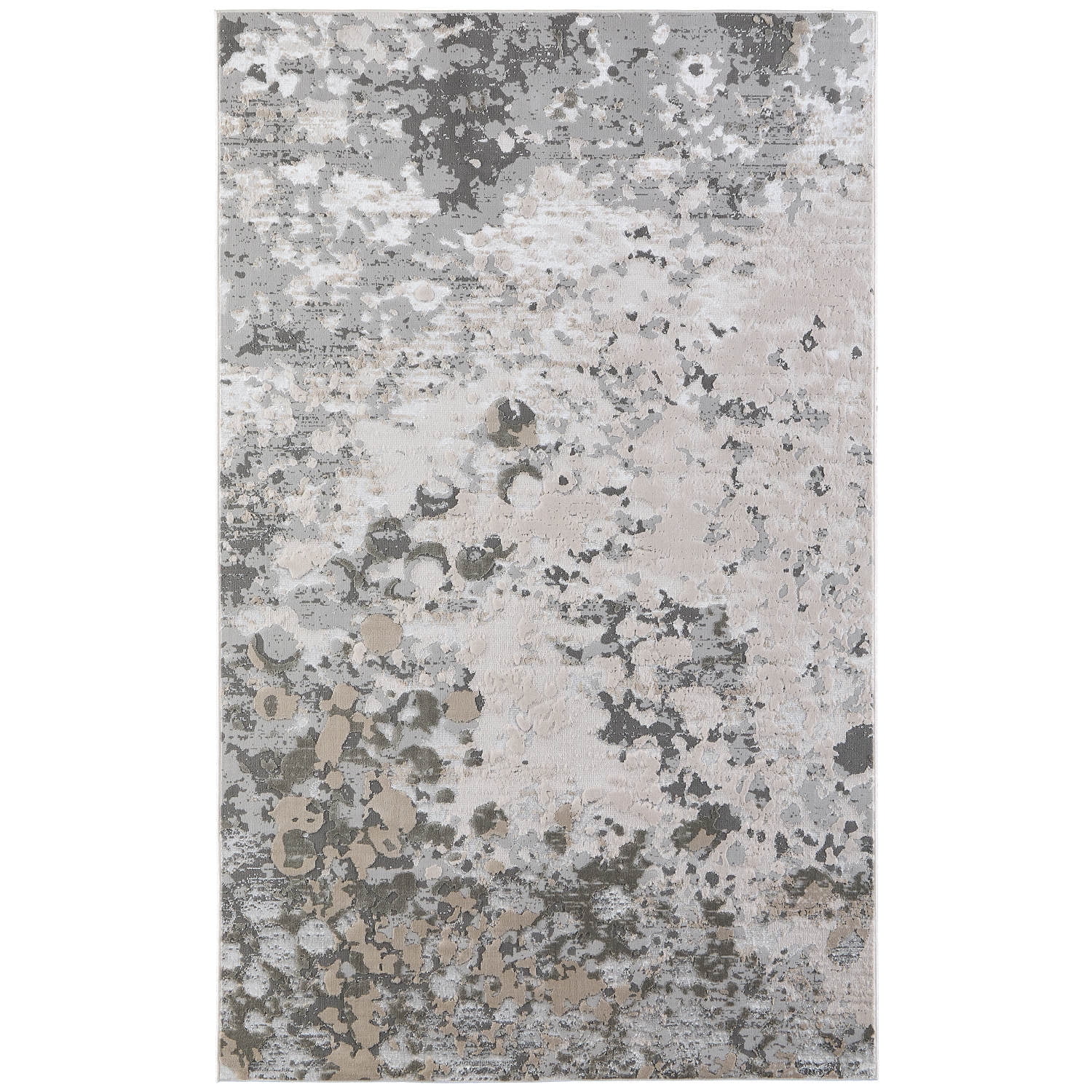 Feizy Micah Modern Abstract, Silver/Gray/White, 3'11" x 6' Accent Rug ...