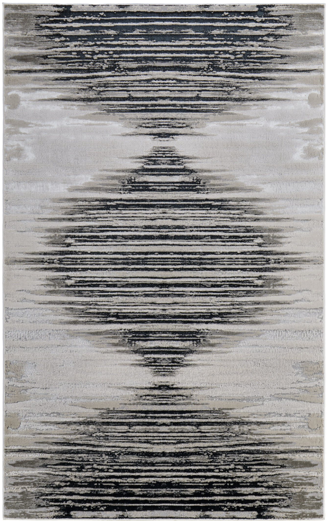 Feizy Micah Modern Diamond, Black/Silver/Taupe, 5' x 8' Area Rug Sheen ...