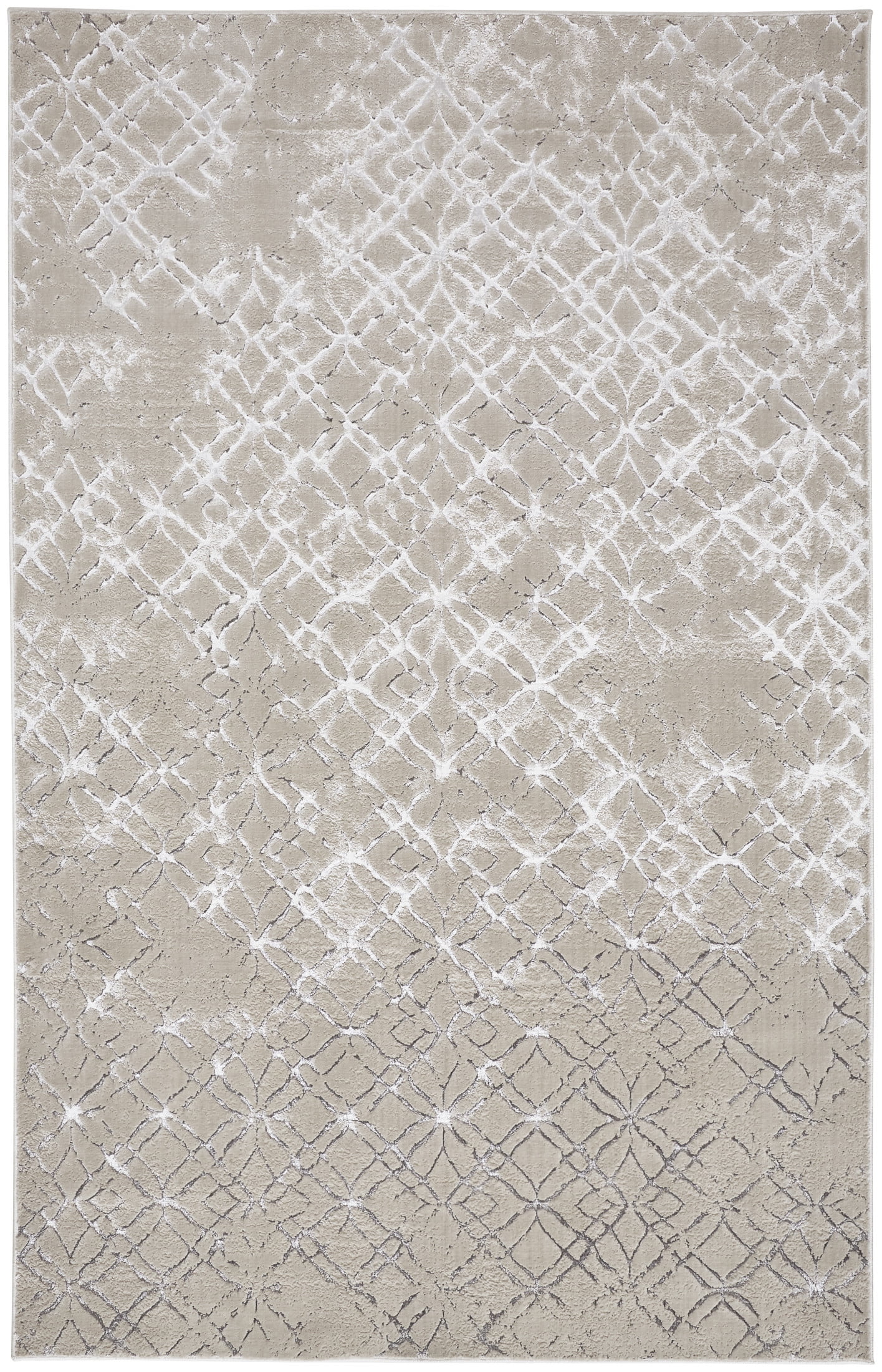 Feizy Micah Modern Distressed, Silver/Gray/White, 6'7" x 9'6" Area Rug ...