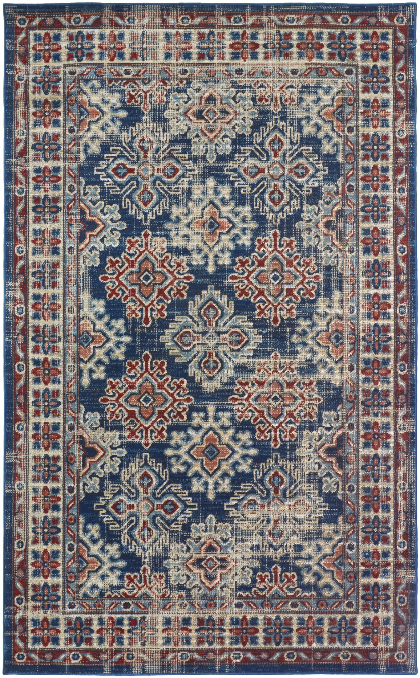 Feizy Nolan Transitional Oriental, Blue/Red/Ivory, 1'6" x 1'6" Swatch ...