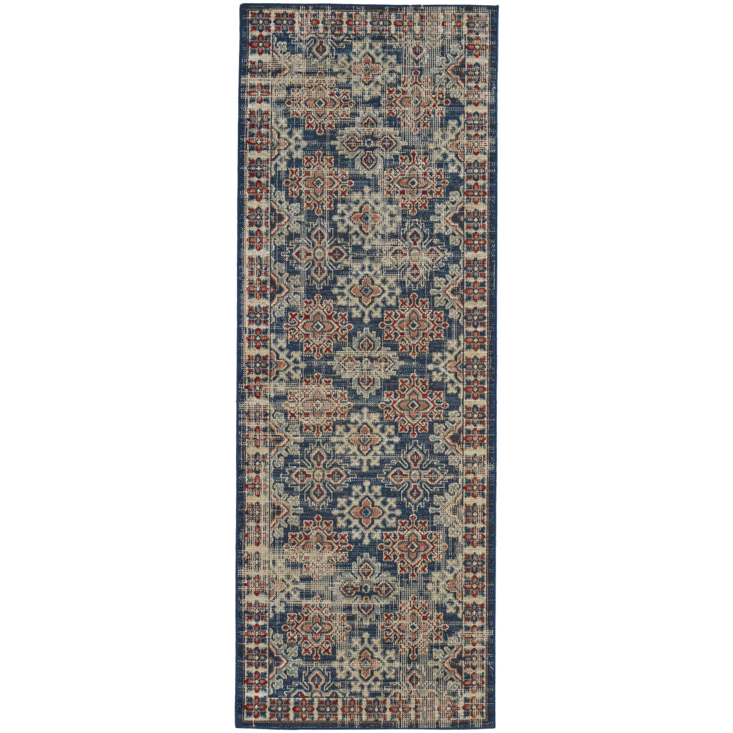 Feizy Nolan Transitional Oriental, Blue/Red/Ivory, 2'10" x 7'10" Runner ...