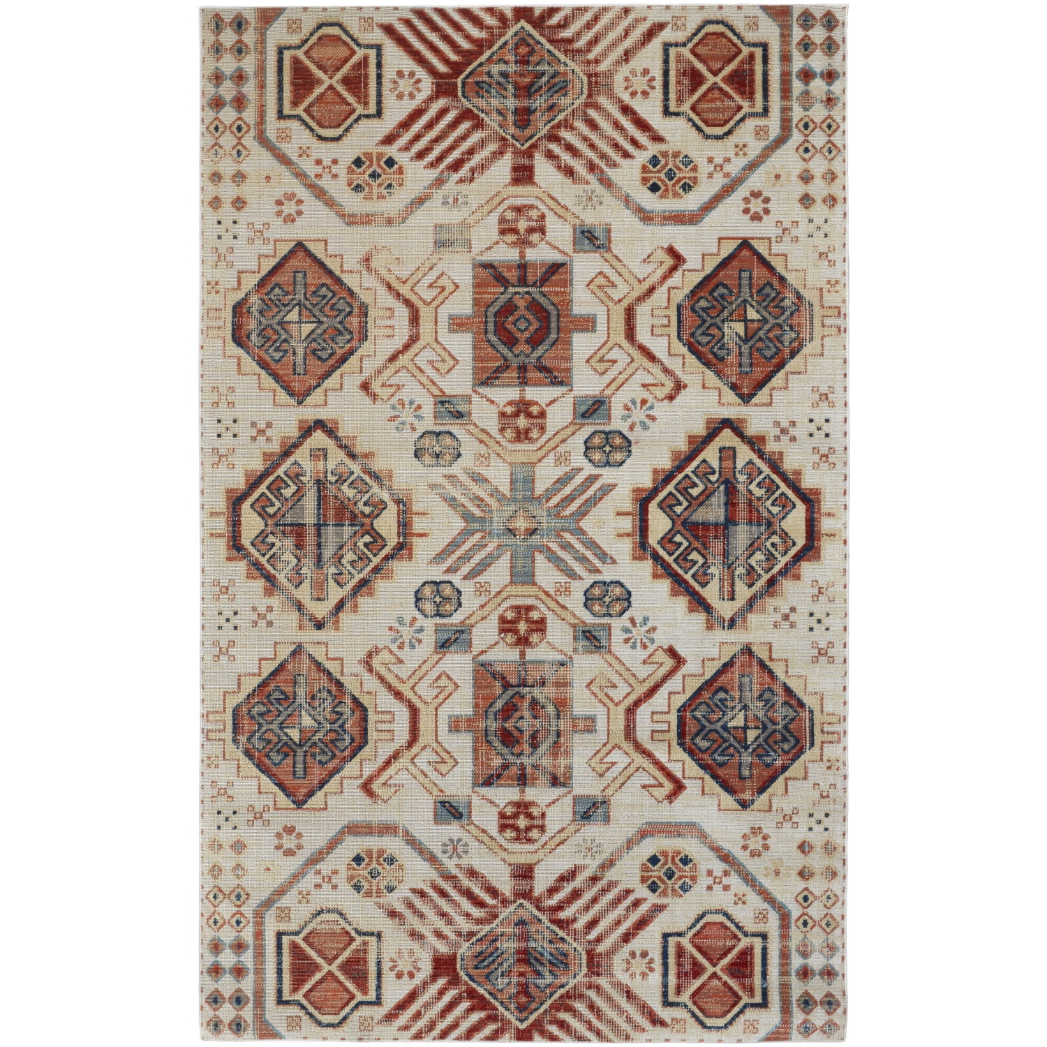 Feizy Nolan Transitional Southwestern, Ivory/Red/Tan, 12'10" x 15 ...
